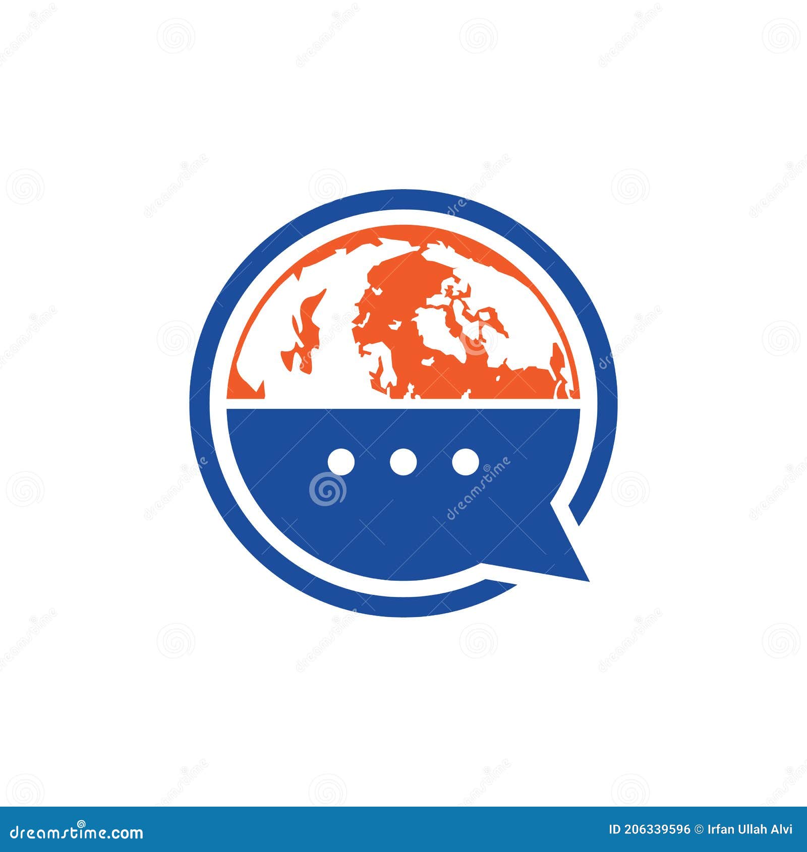 World Chat Vector Logo Design Template. Stock Vector - Illustration of ...
