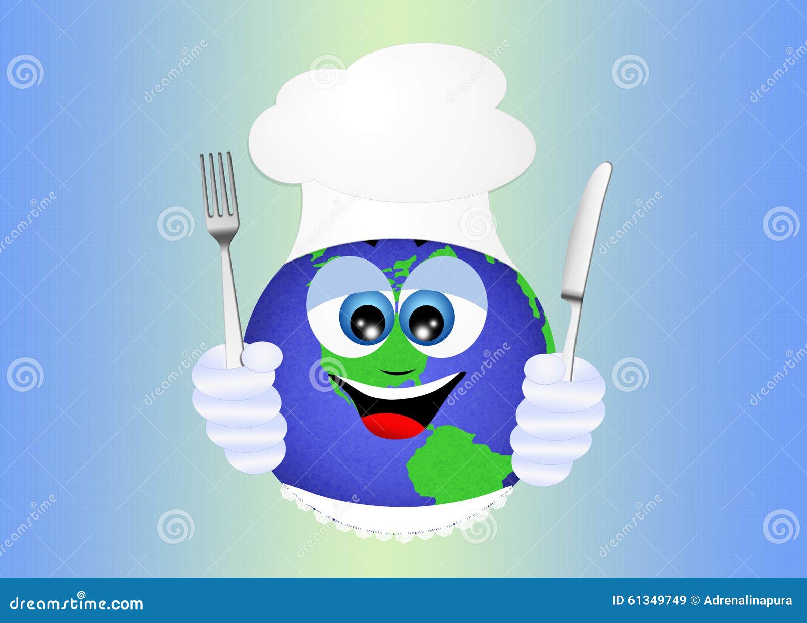 World with chef hat stock illustration. Illustration of earth - 61349749