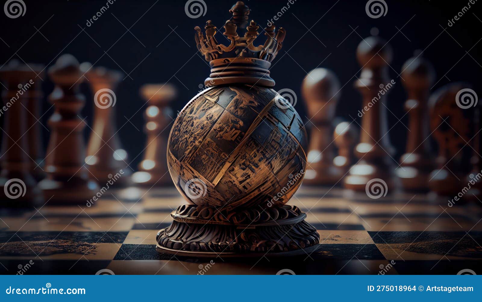 The World of Chess and Business Realistic Isolated. AI Stock ...