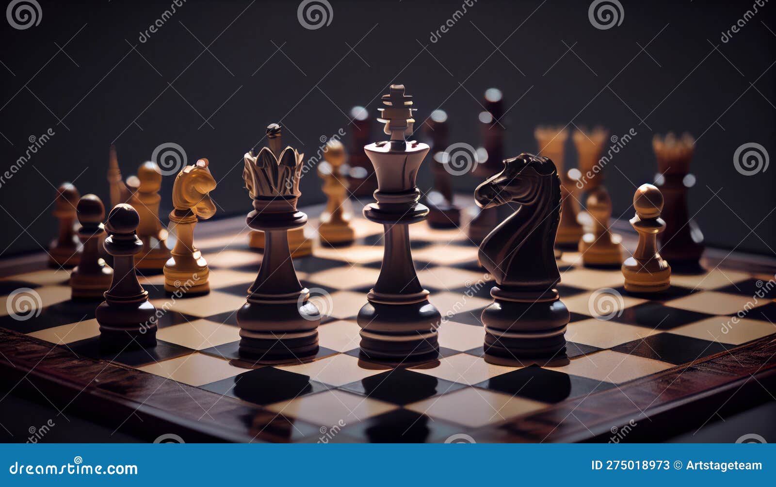 The World of Chess and Business Realistic Isolated. AI Stock ...