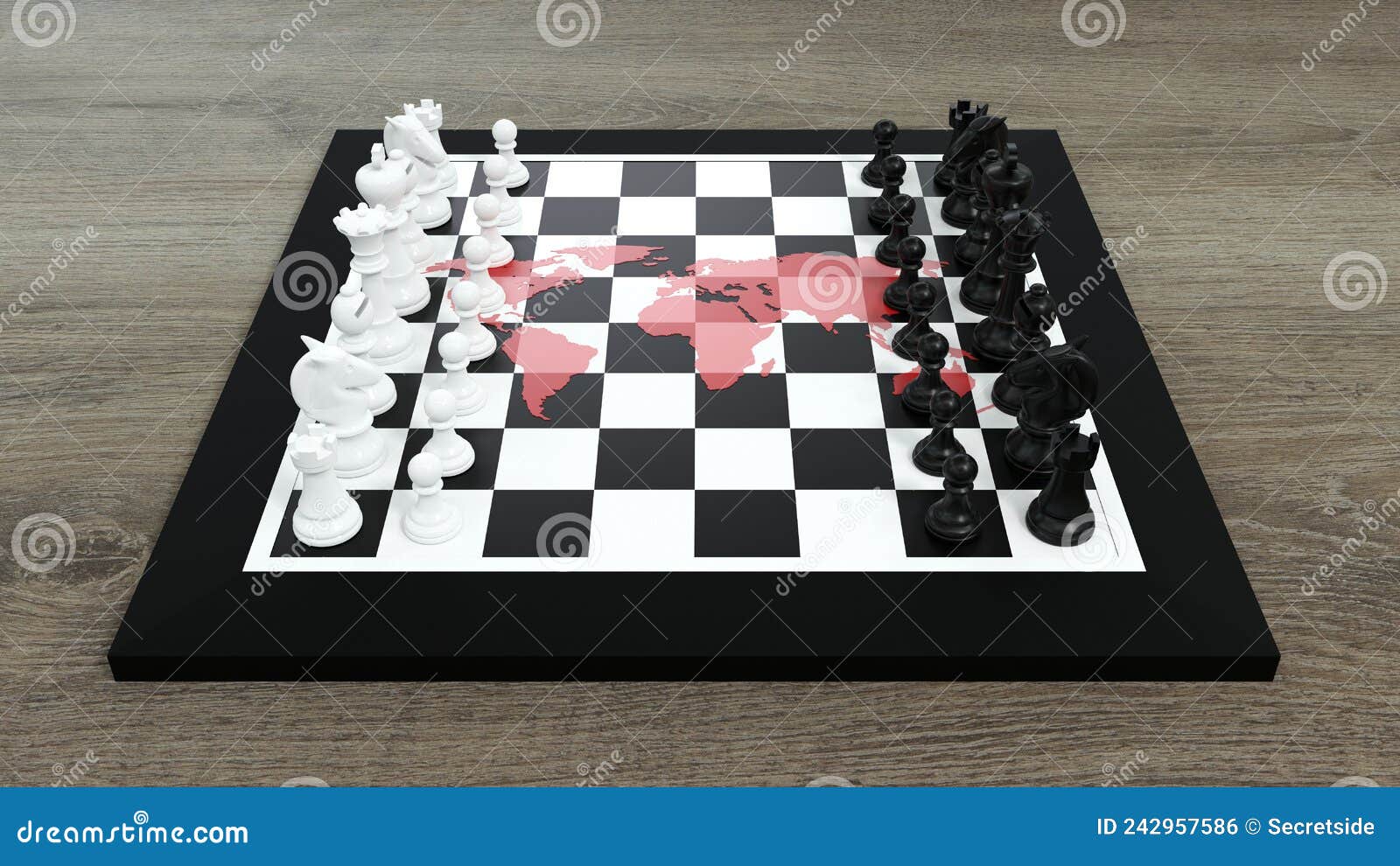 World Chessboard - Chess Game with World Map Stock Illustration ...