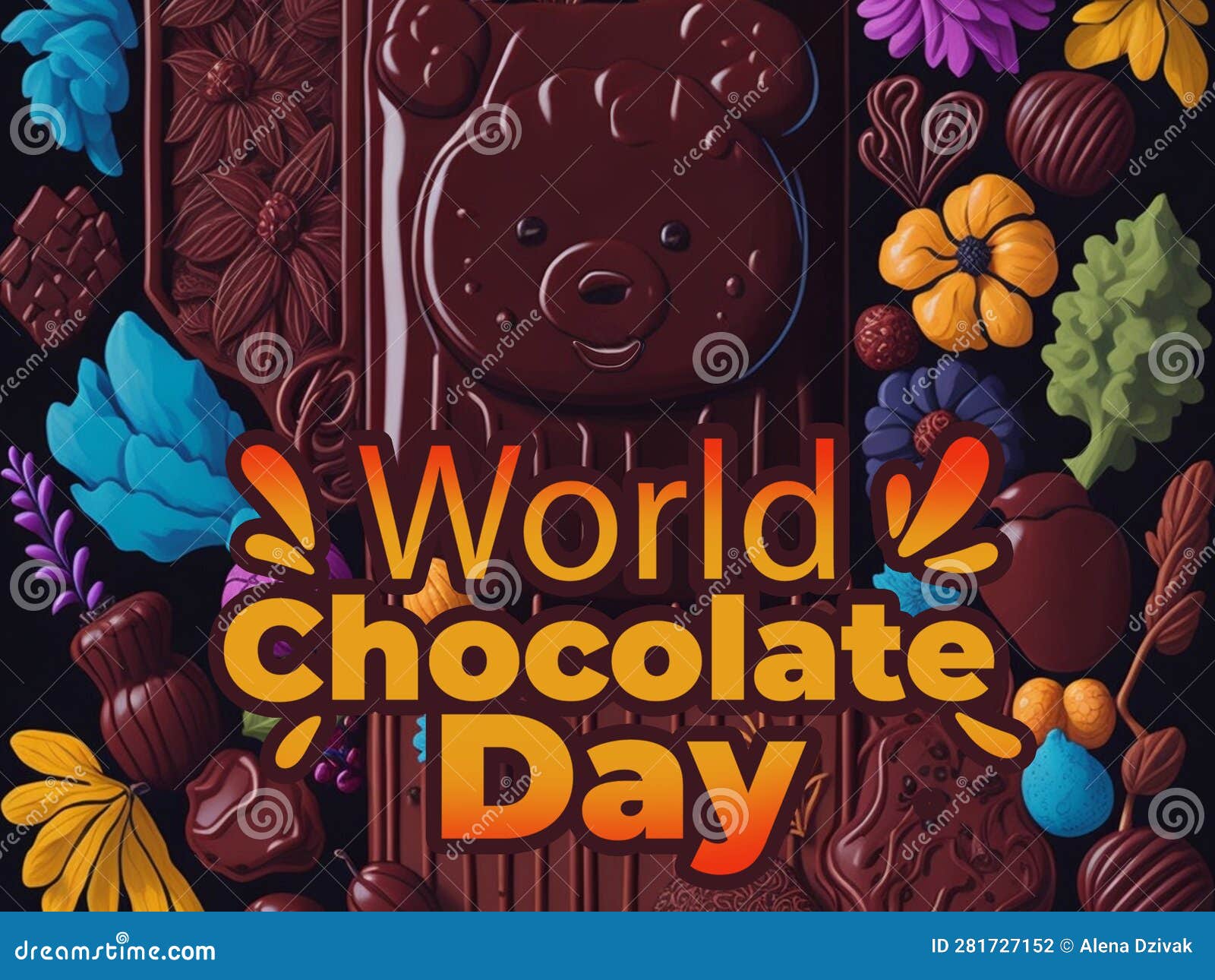 World Chocolate Day. Generative AI. Stock Illustration - Illustration ...