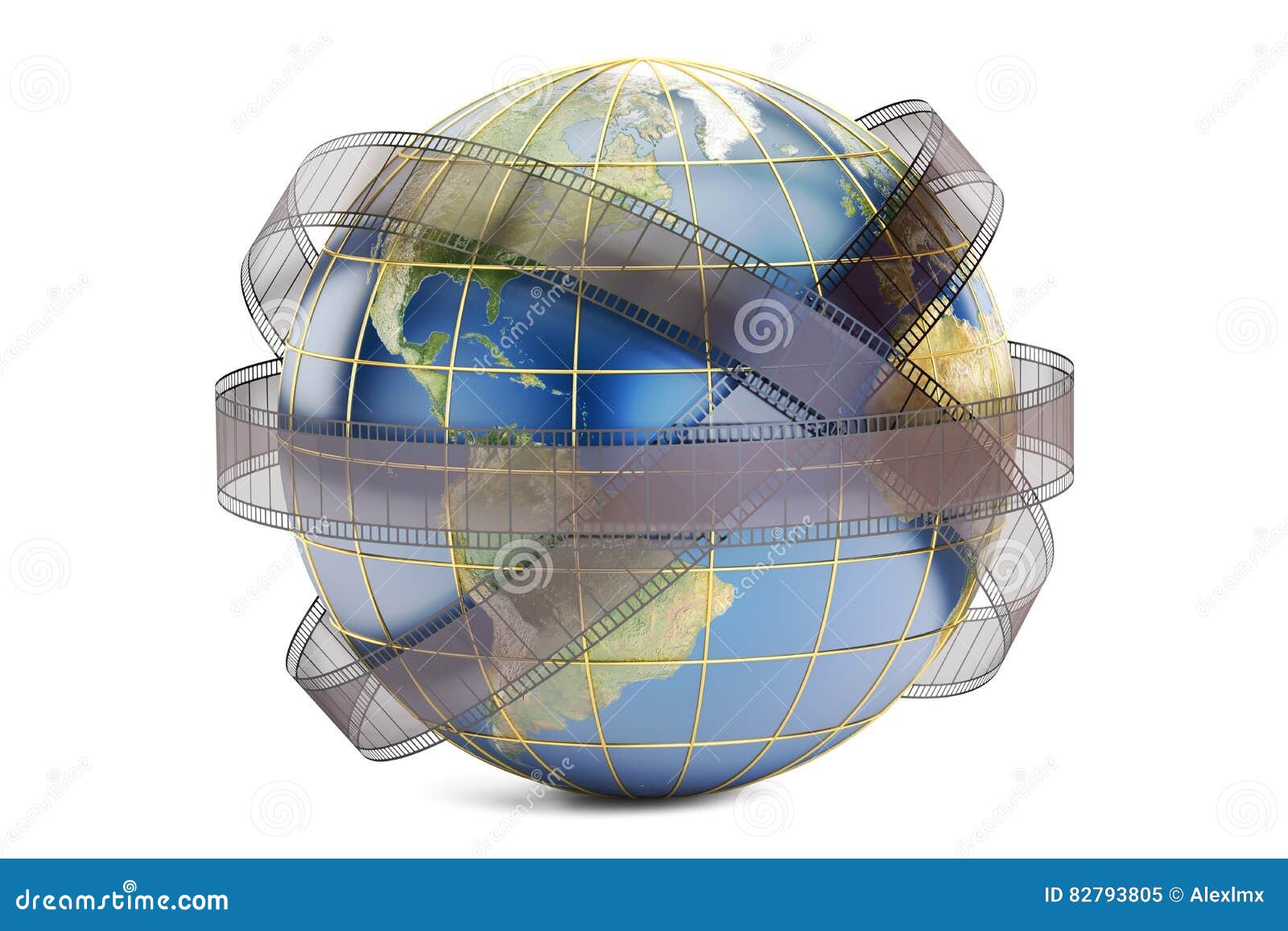 World Cinema and Cinematography Concept, 3D Rendering Stock ...