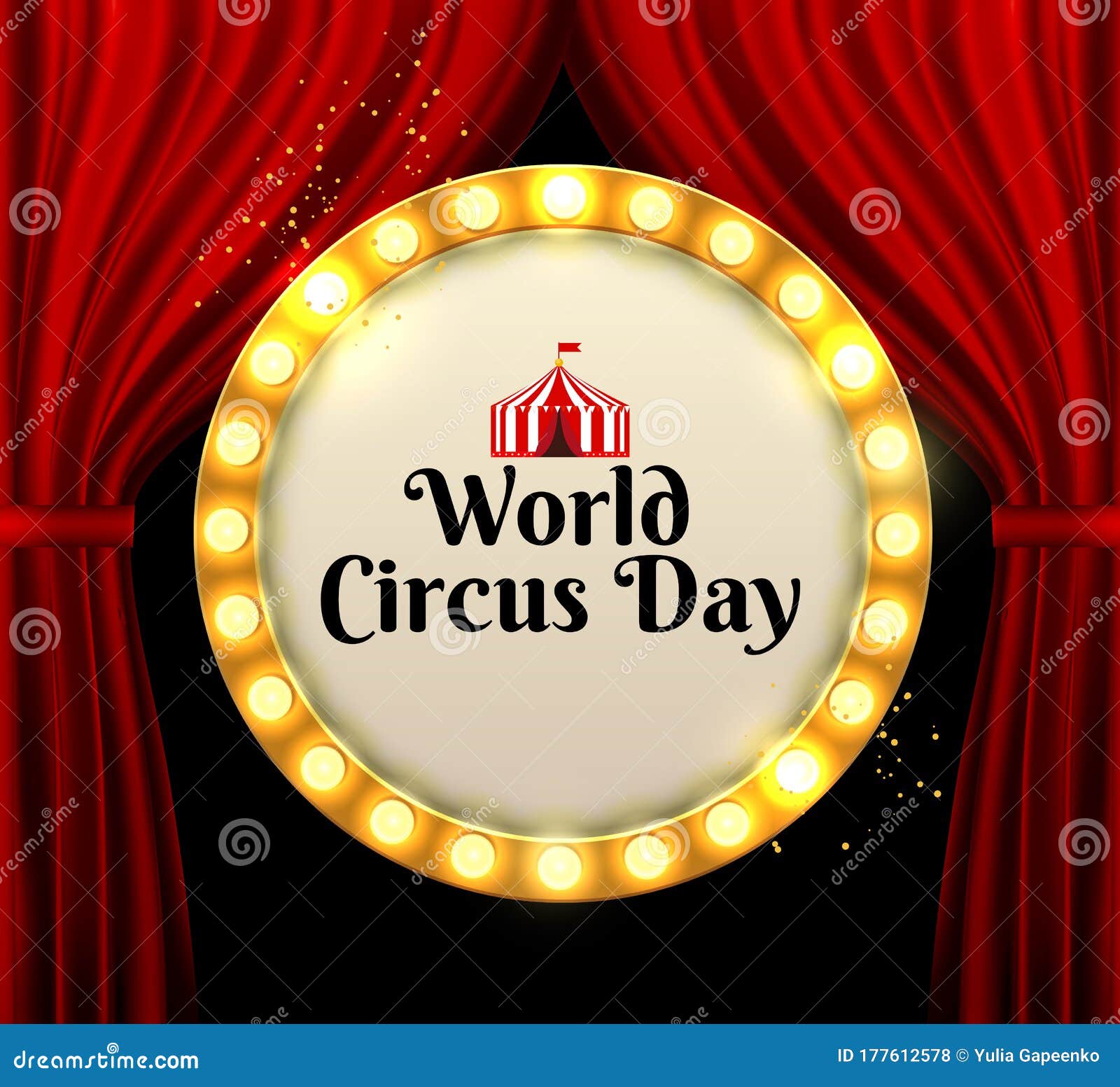 World Circus Day. Lettering, Laughing Mouth, Fools Cowl Royalty-Free ...