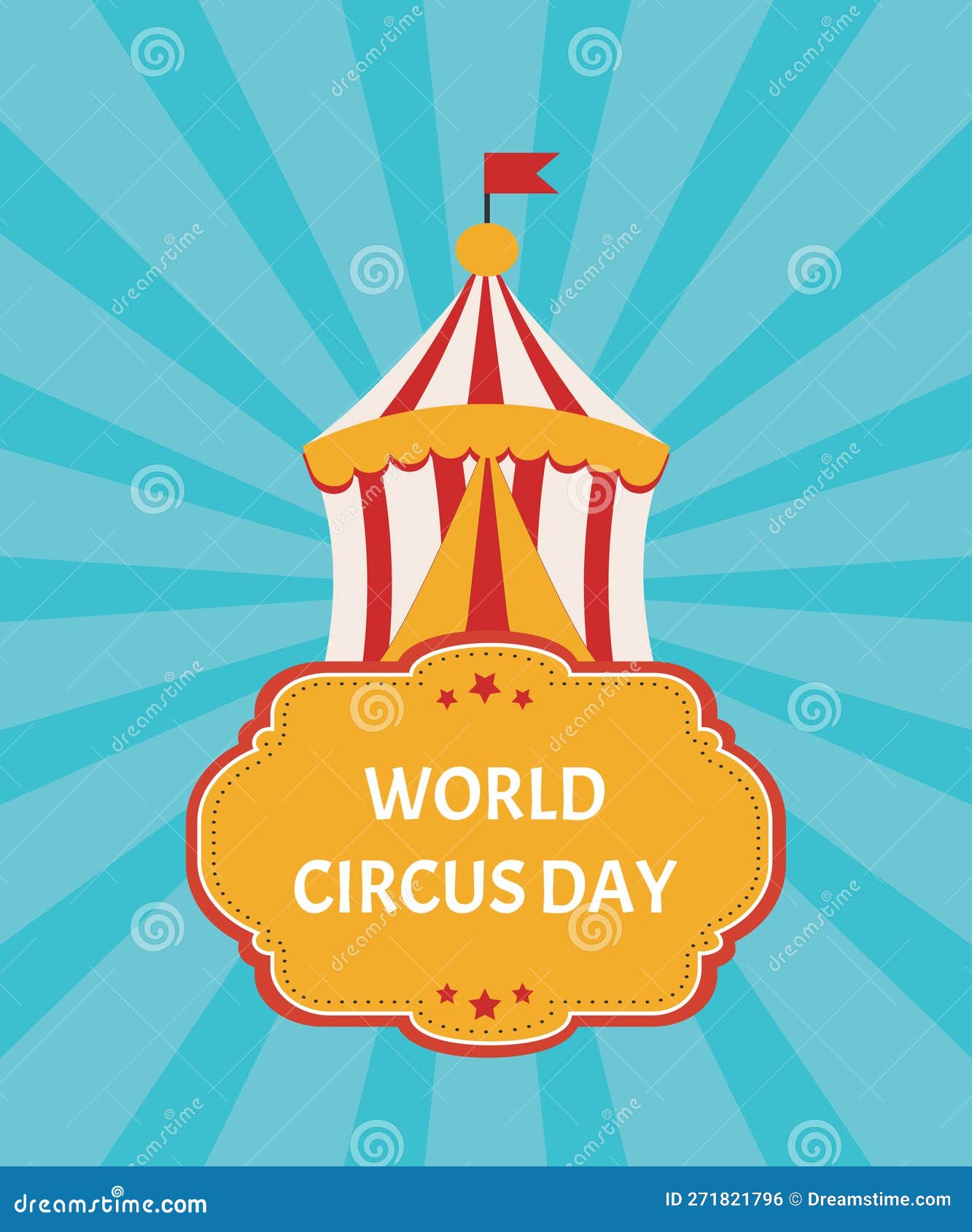 World Circus Day. Image of a Circus Tent on a Blue Background with ...