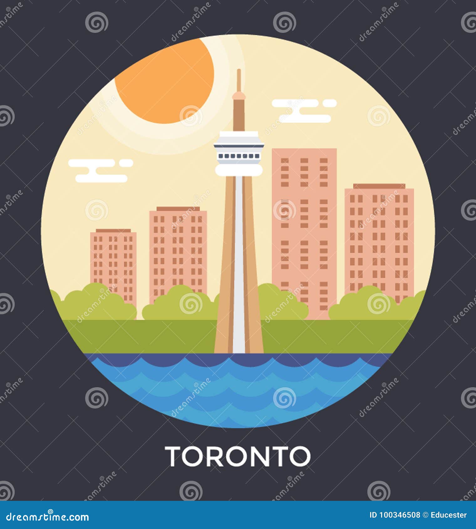 Toronto, Canada Vector Icon Stock Illustration - Illustration of ...