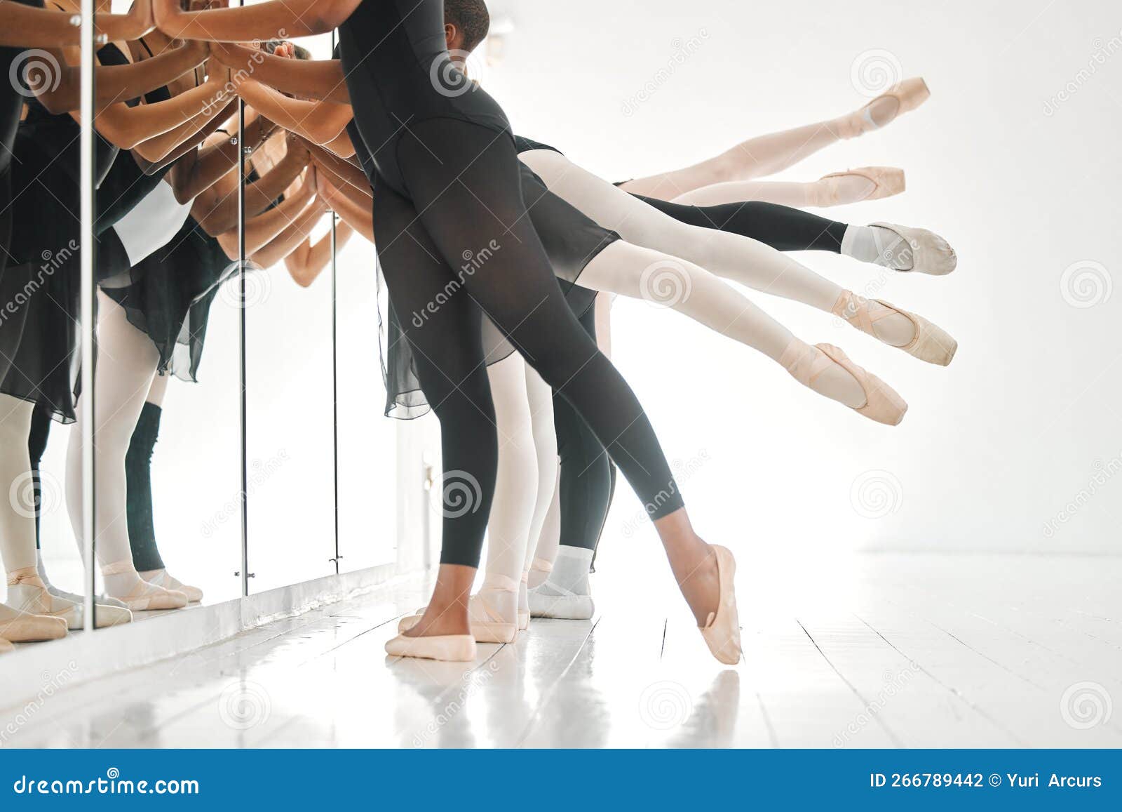 A World Class Ballet Class. a Group of Unrecognisable Ballet Dancers ...