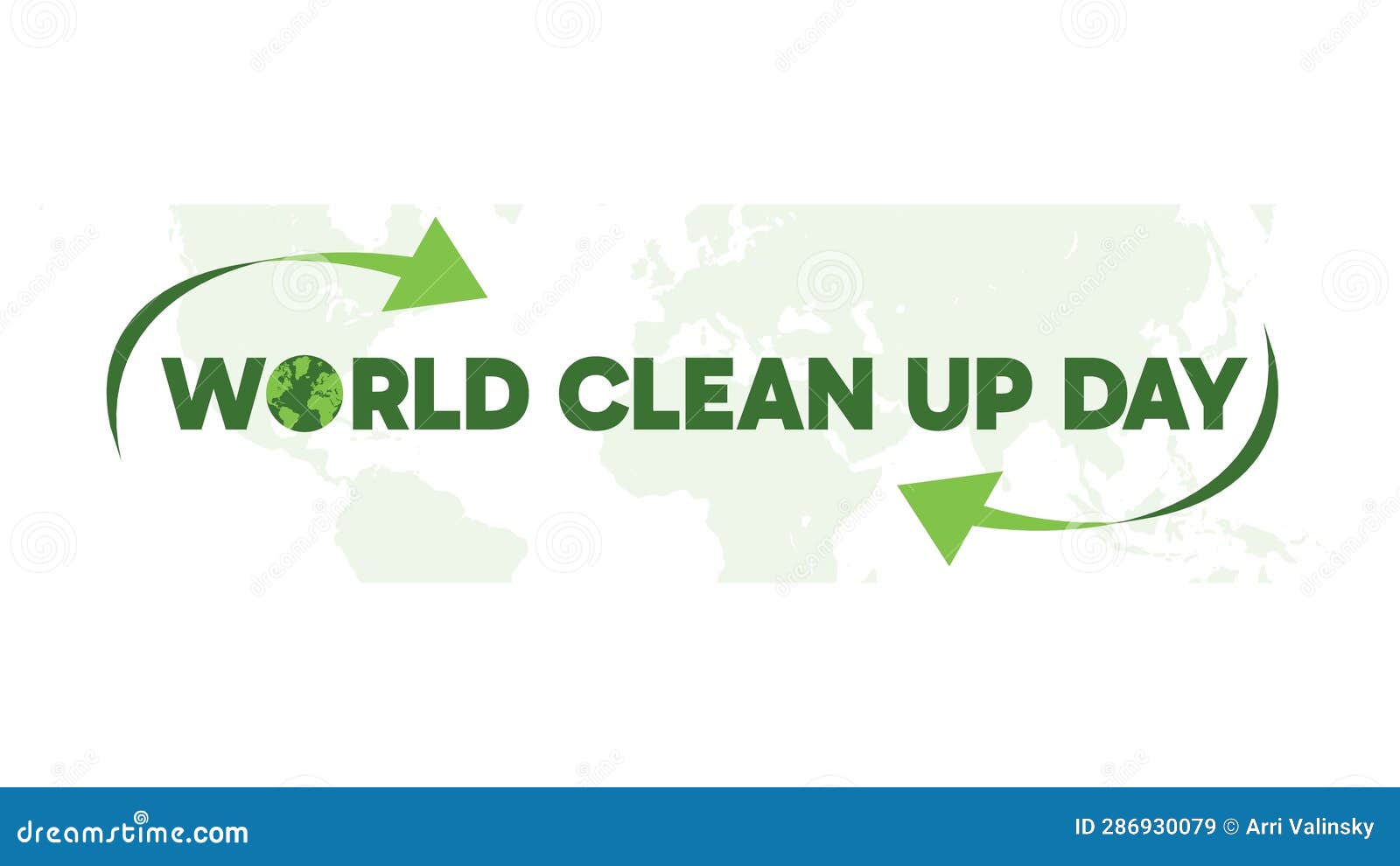World Cleanup Day Globe Vector in Word and Recycling Symbol Stock ...
