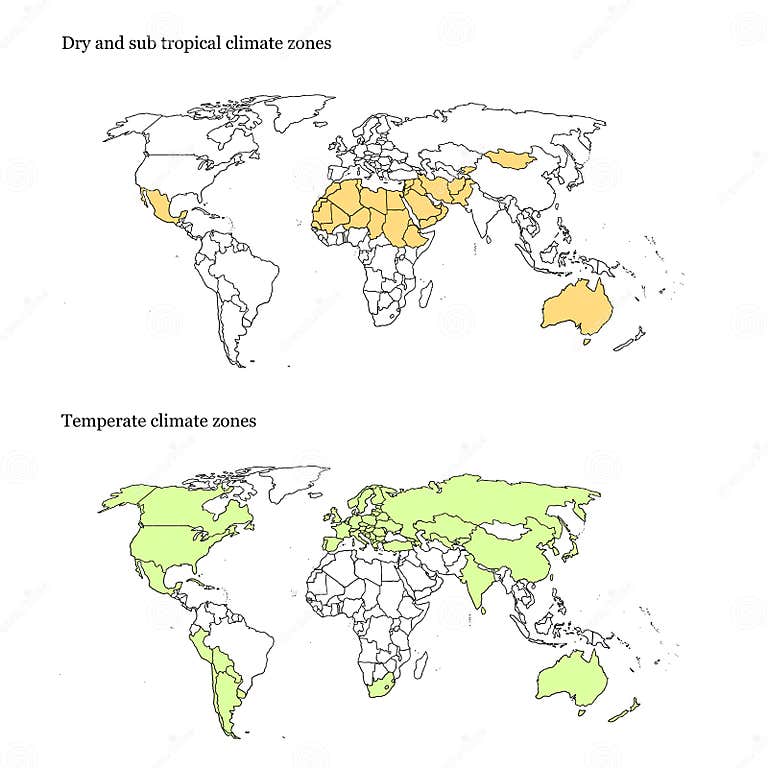 World climate zones map stock vector. Illustration of resolution - 6987015