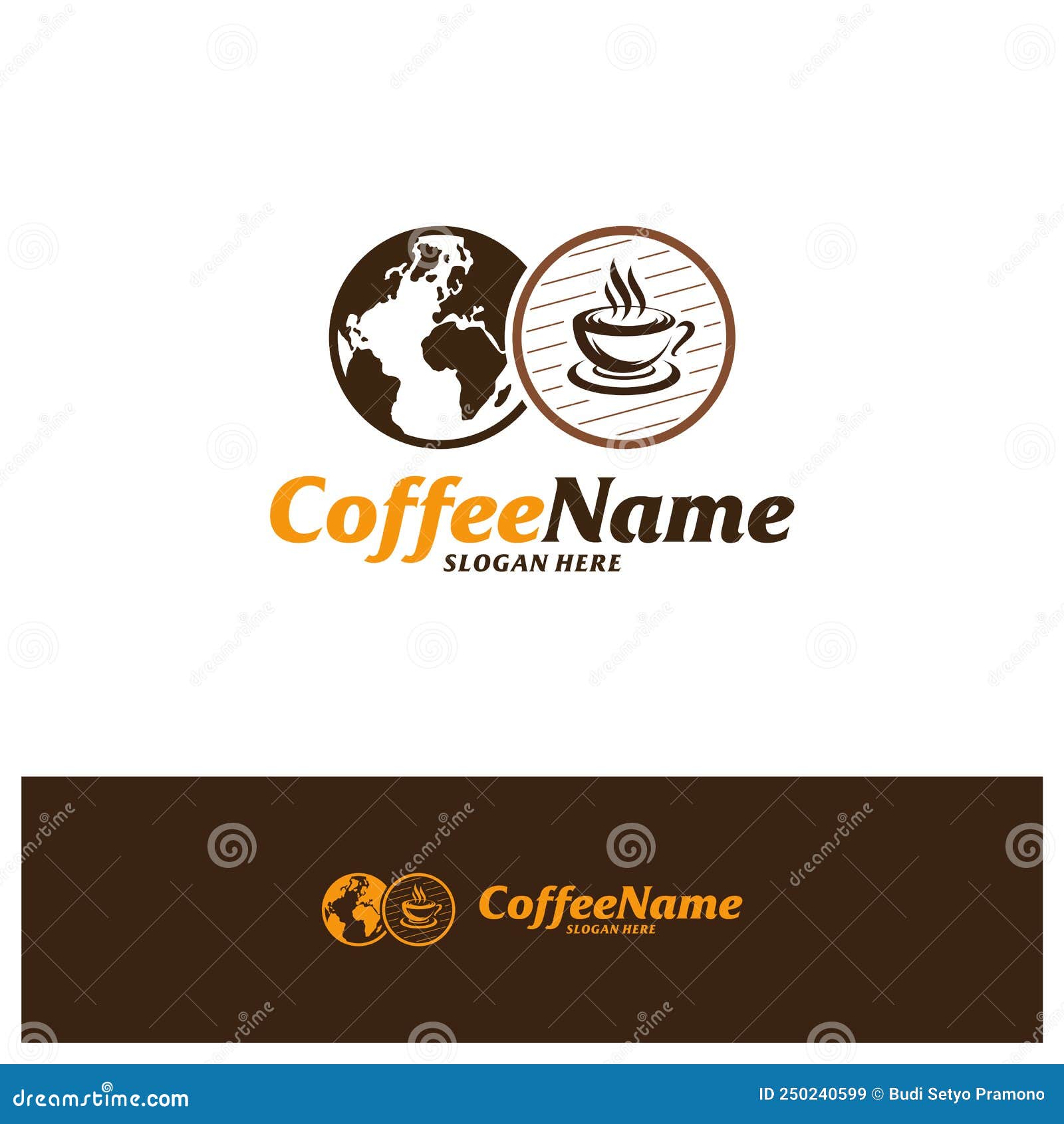 World Coffee Logo Design Template. Coffee Logo Concept Vector Stock ...