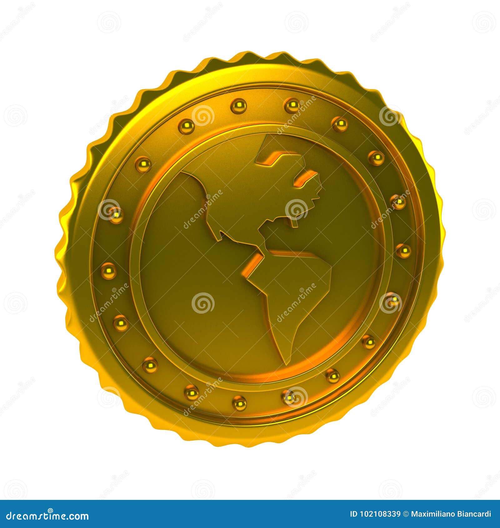 World Map Coin Royalty-Free Stock Photo | CartoonDealer.com #336870327