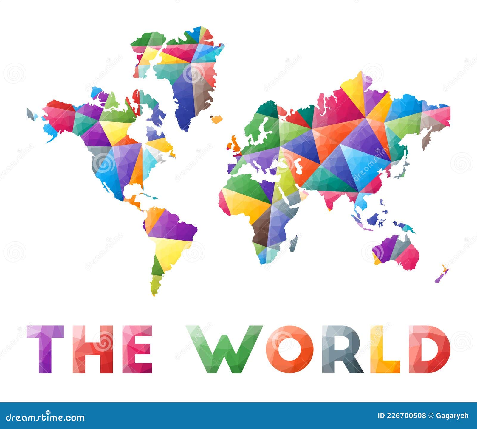 The World - Colorful Low Poly World Shape. Stock Vector - Illustration ...