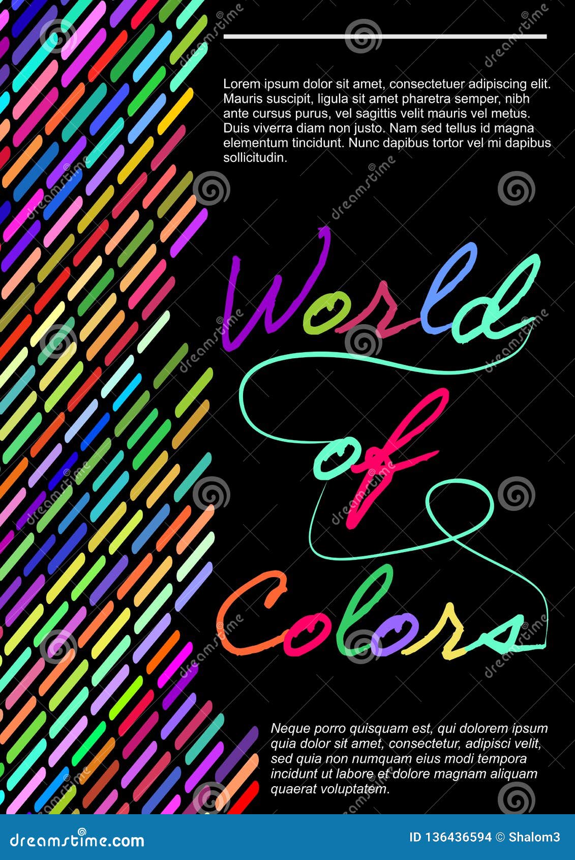 World of Colors, Flyer Template with Multicolored Headline and ...