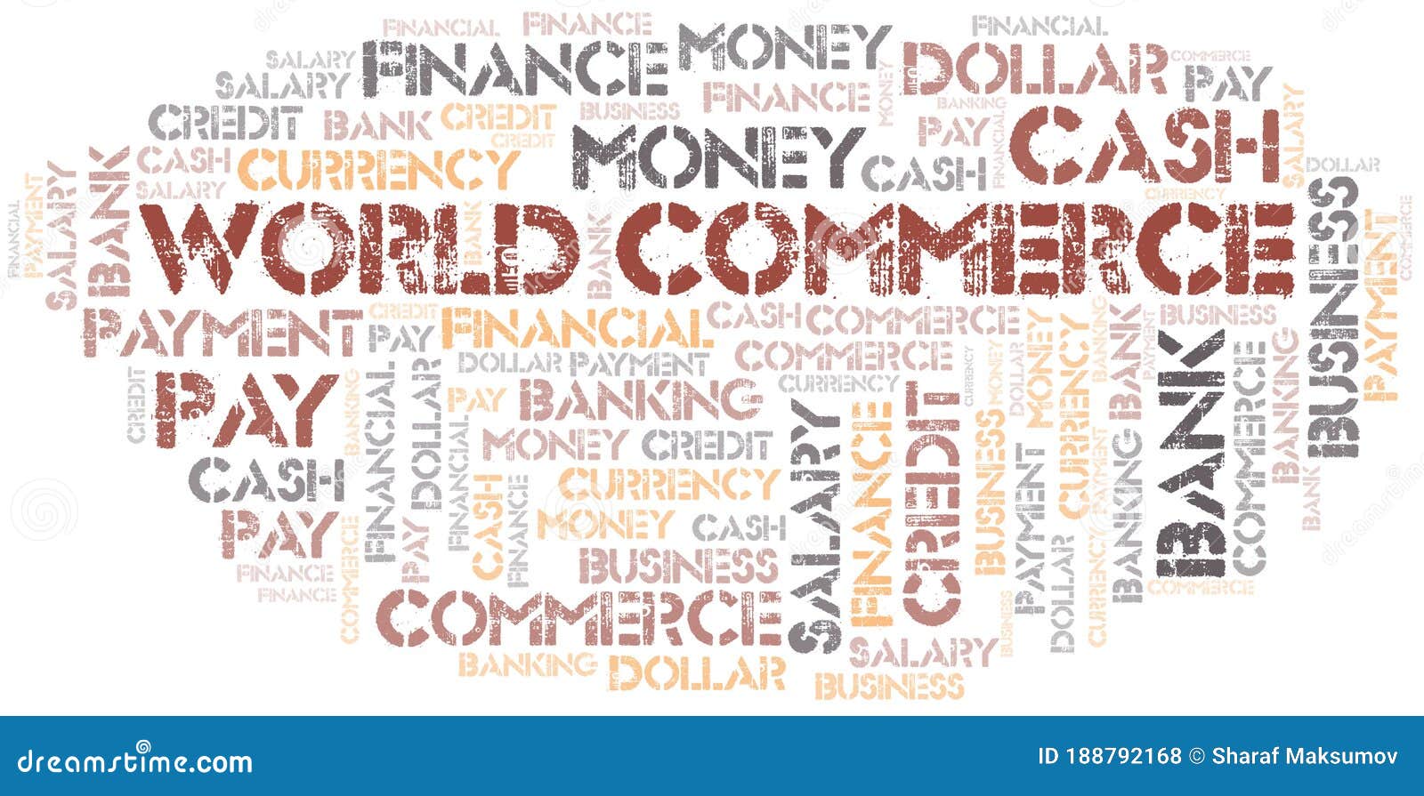 World Commerce Typography Vector Word Cloud. Stock Vector ...