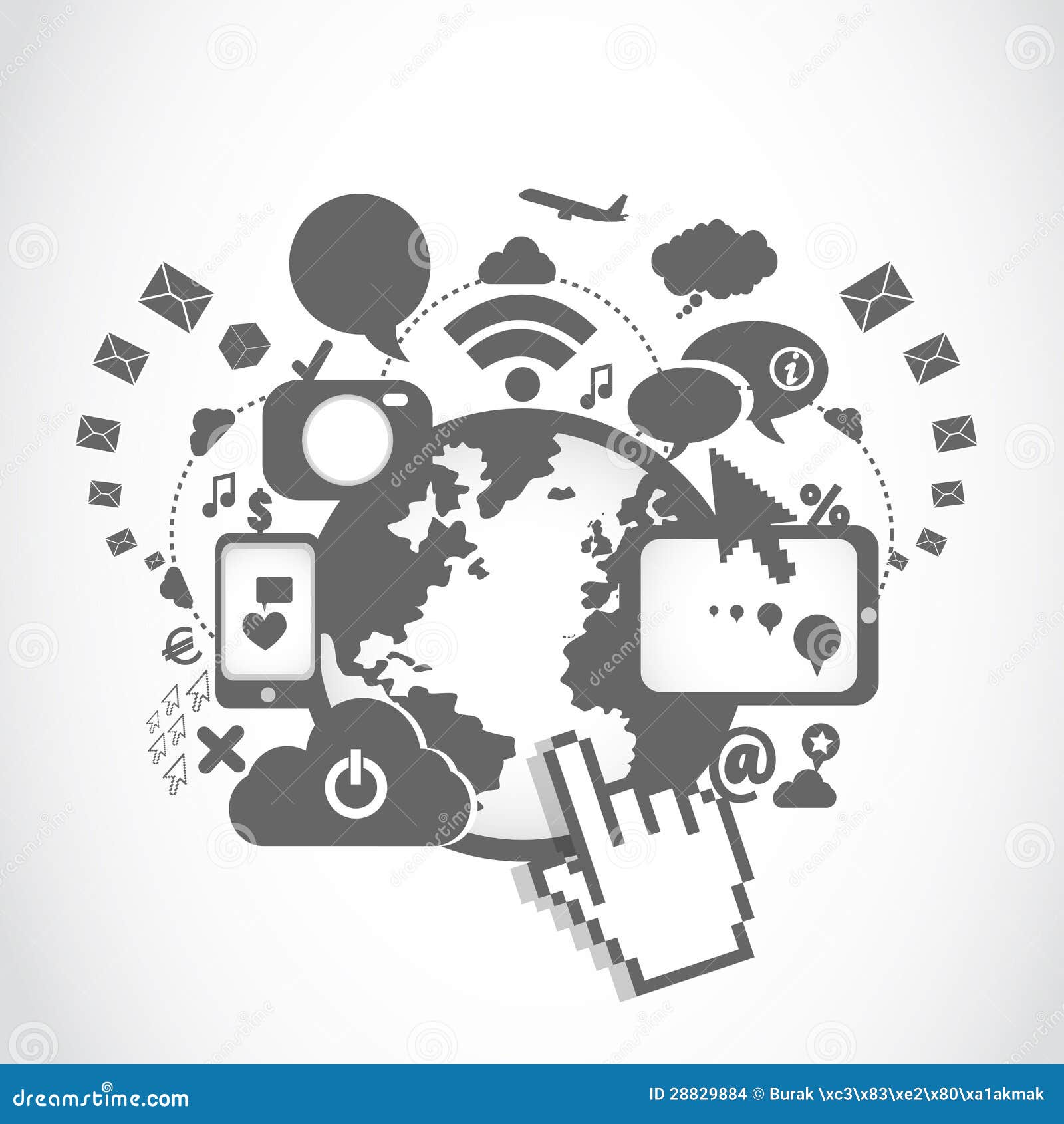 World Communication Technology Stock Vector - Illustration of mail ...
