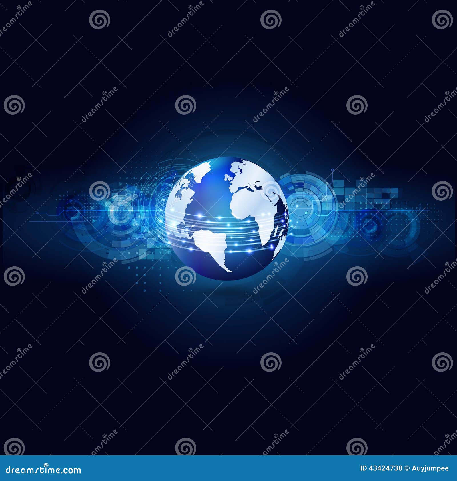 World Communication and Technology Futuristic Background, Vecto ...