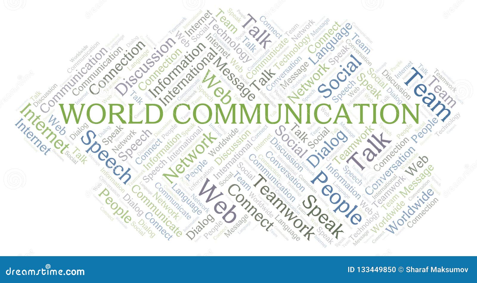 World Communication Word Cloud Stock Illustration - Illustration of ...