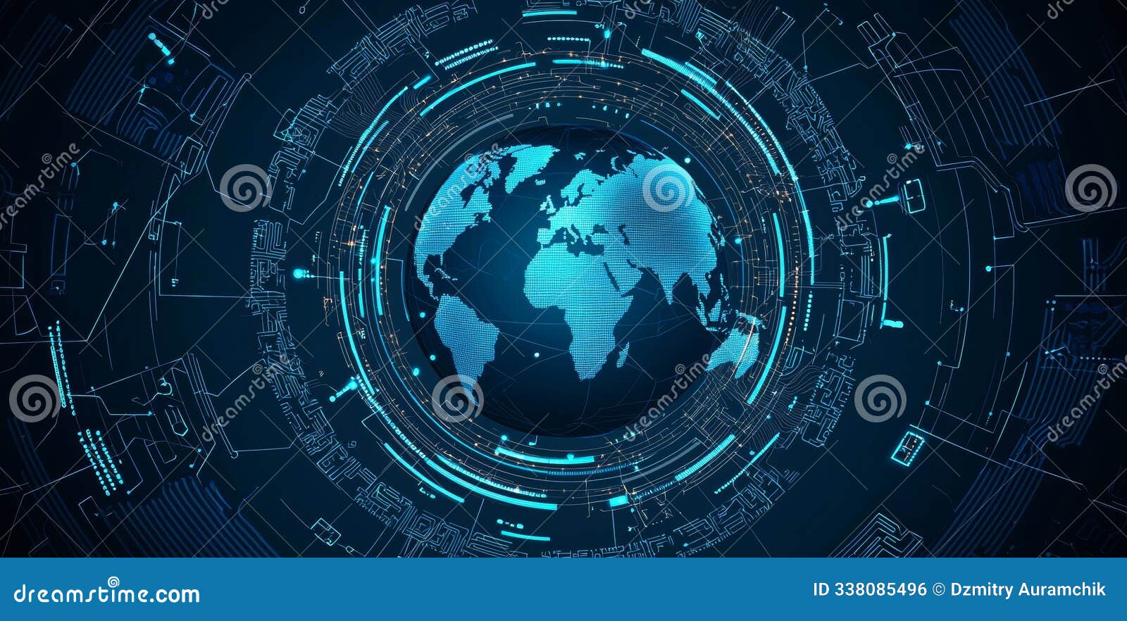 World Communications Concepts Illustrated with Digital Technology ...