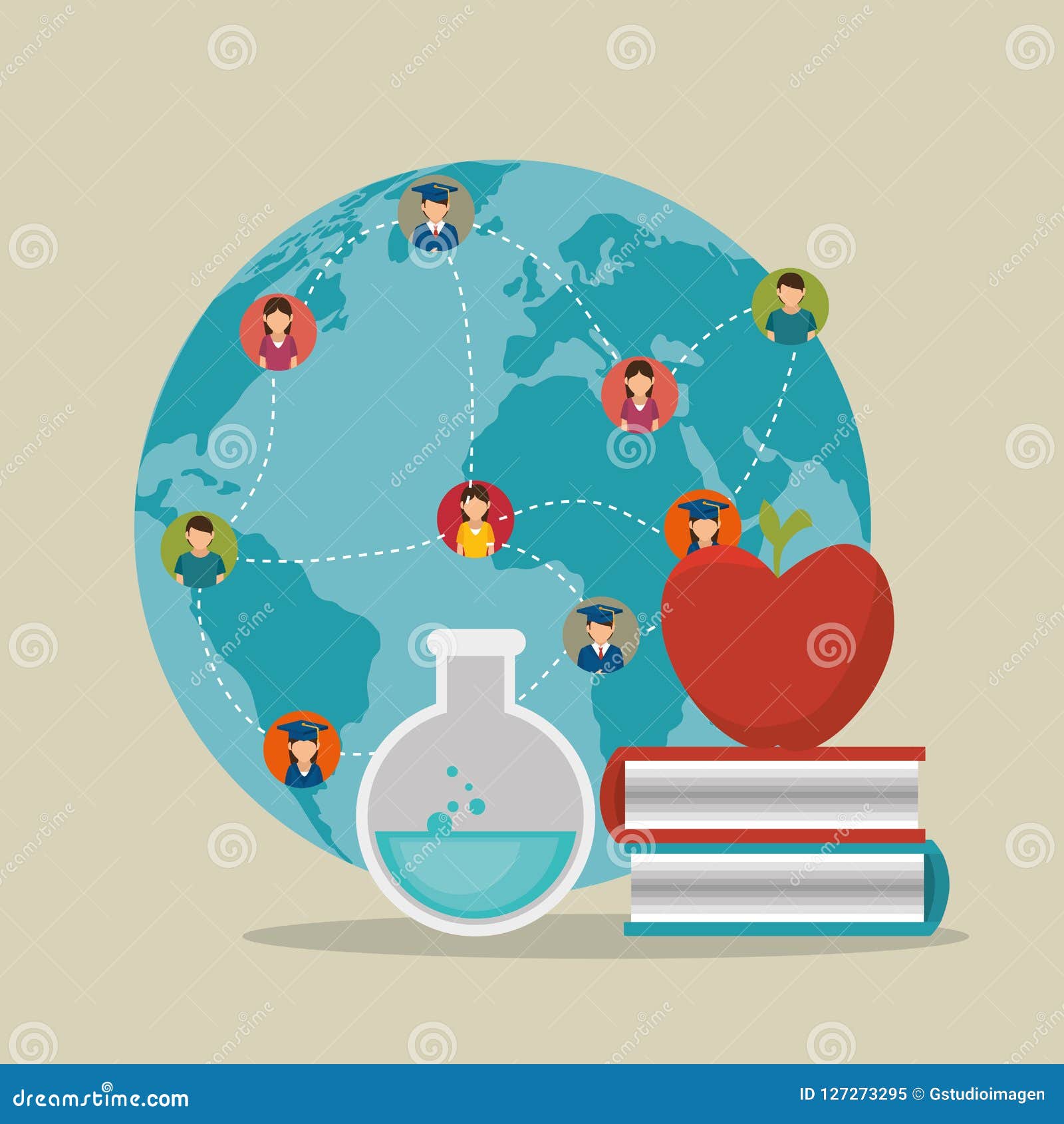 World Community with Education Online Service Stock Vector ...