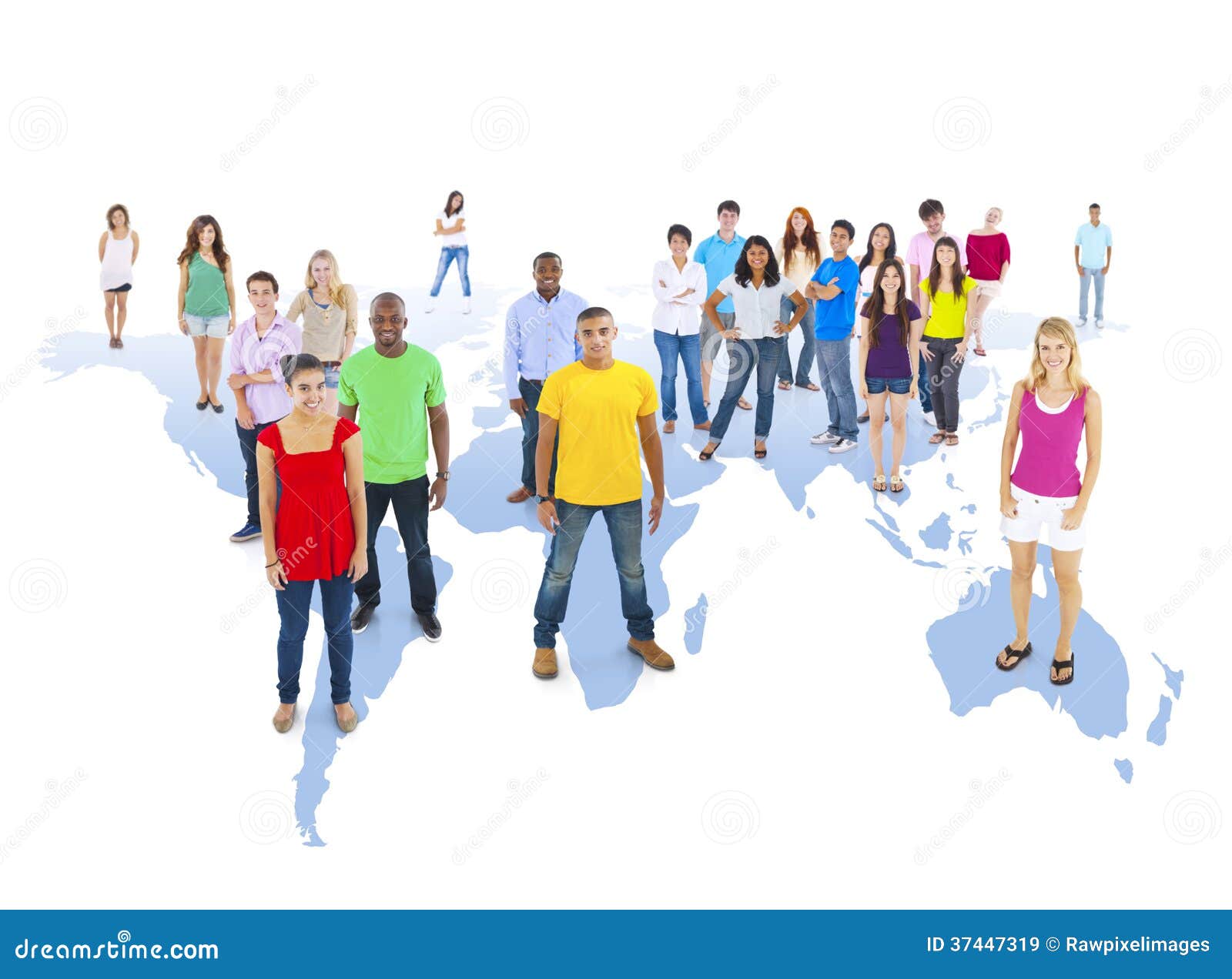 World Community With World Map Stock Image - Image: 37447319