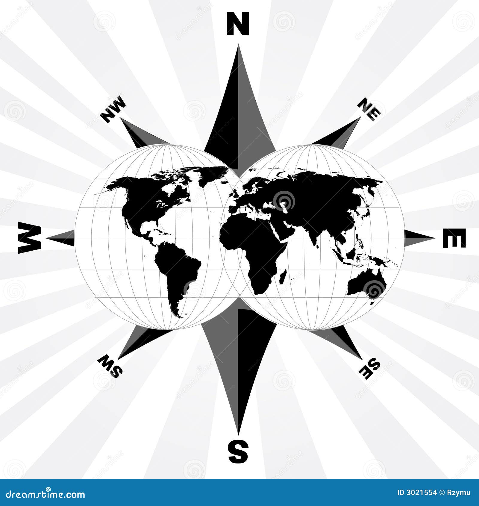 World and compass stock vector. Illustration of concept - 3021554
