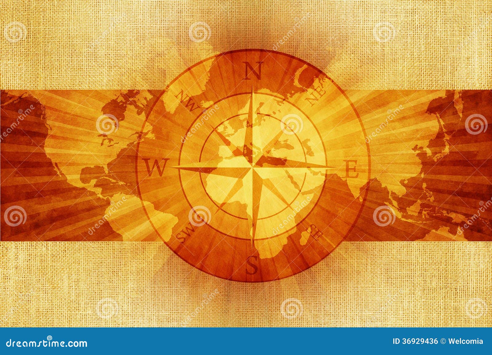 World Compass on Canvas stock illustration. Illustration of arrows ...