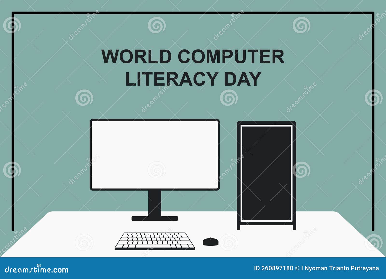 World Computer Literacy Day Background Stock Vector - Illustration of ...