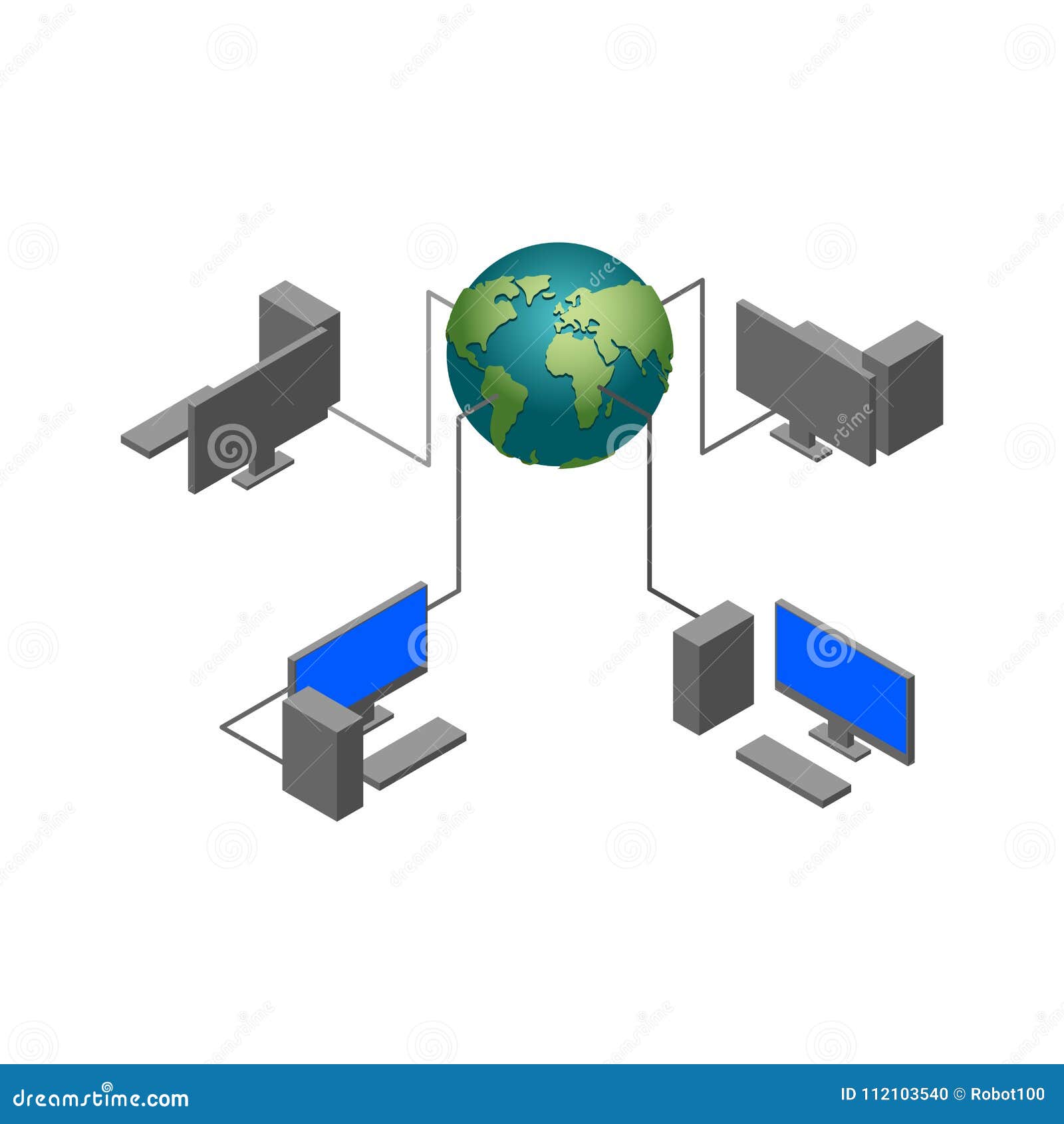 World Computer Network. Computational Technologies Stock Vector ...