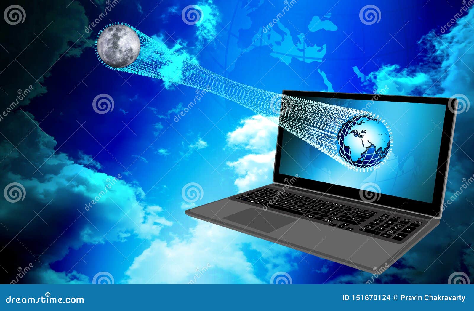 World Computer Network Technology with Clouds. Technology Communication ...