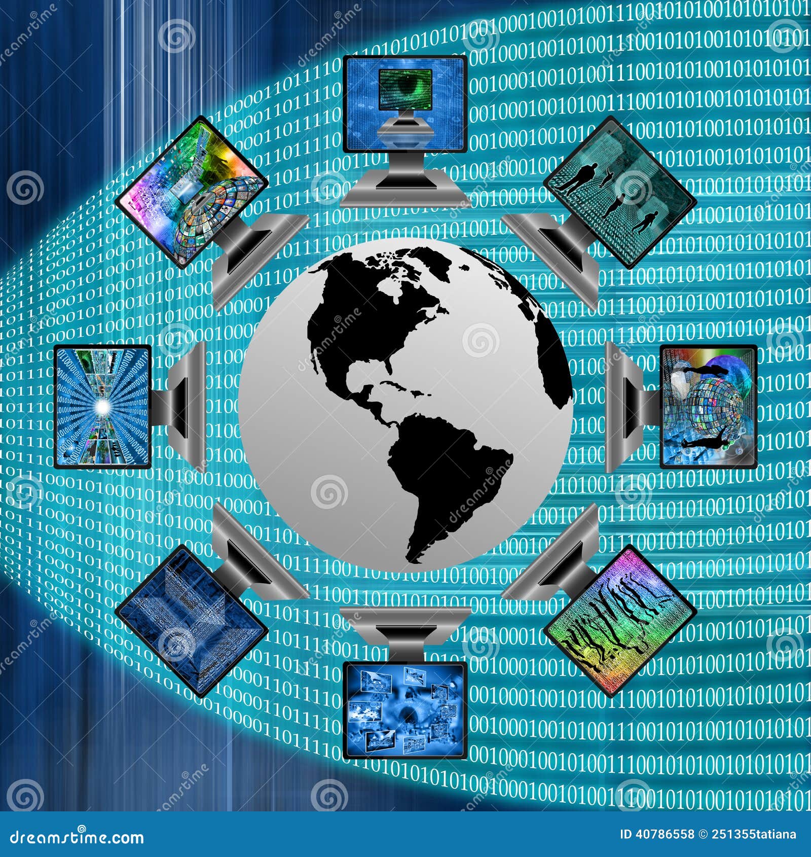 The world and computers stock illustration. Illustration of electronic ...