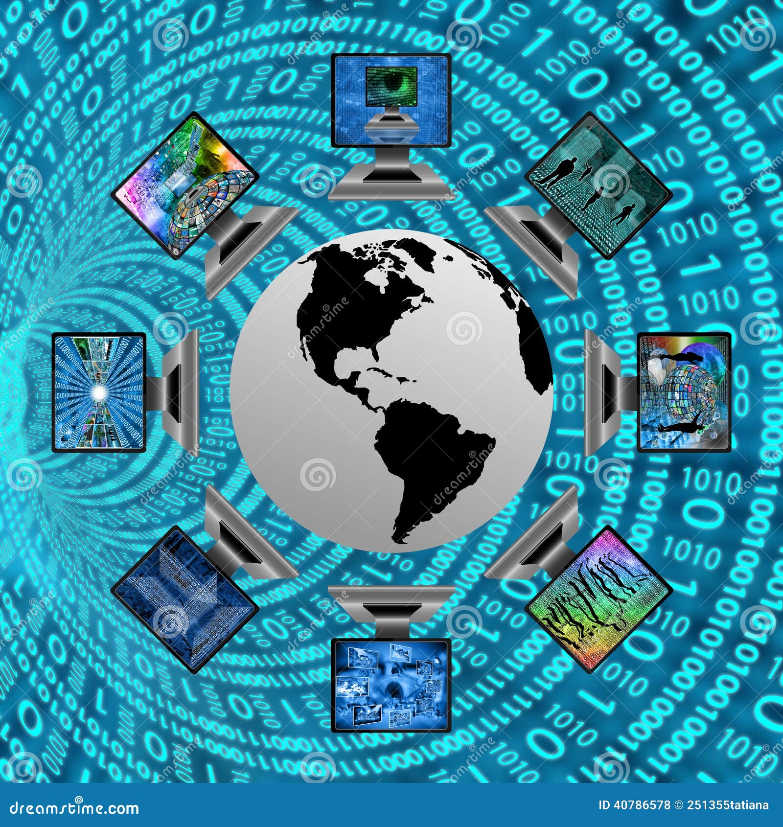 The world and computers stock illustration. Illustration of generation ...