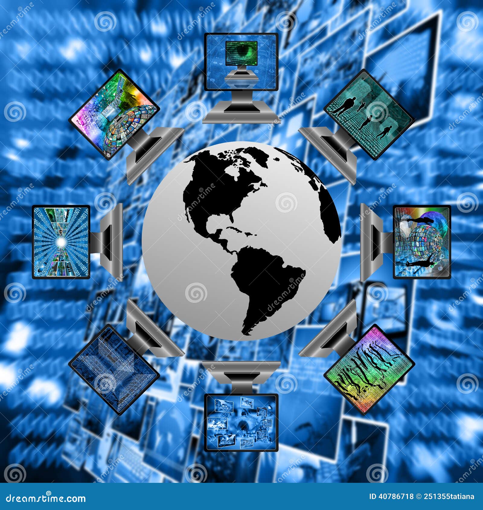 The world and computers stock illustration. Illustration of binary ...