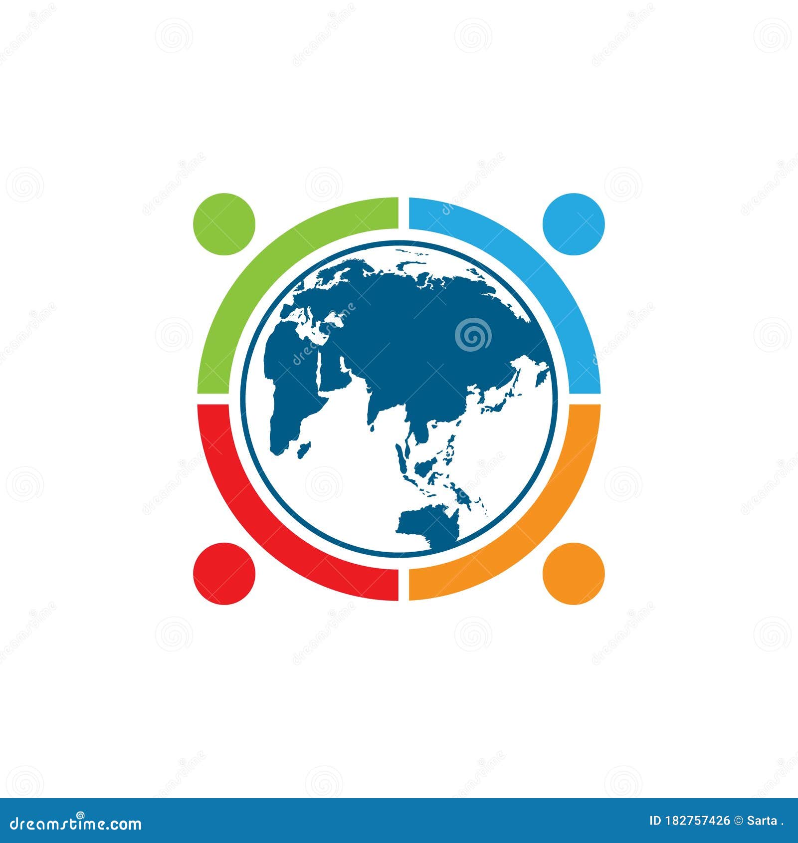 World Comunity Logo with People and Globe Illustration Stock Vector ...