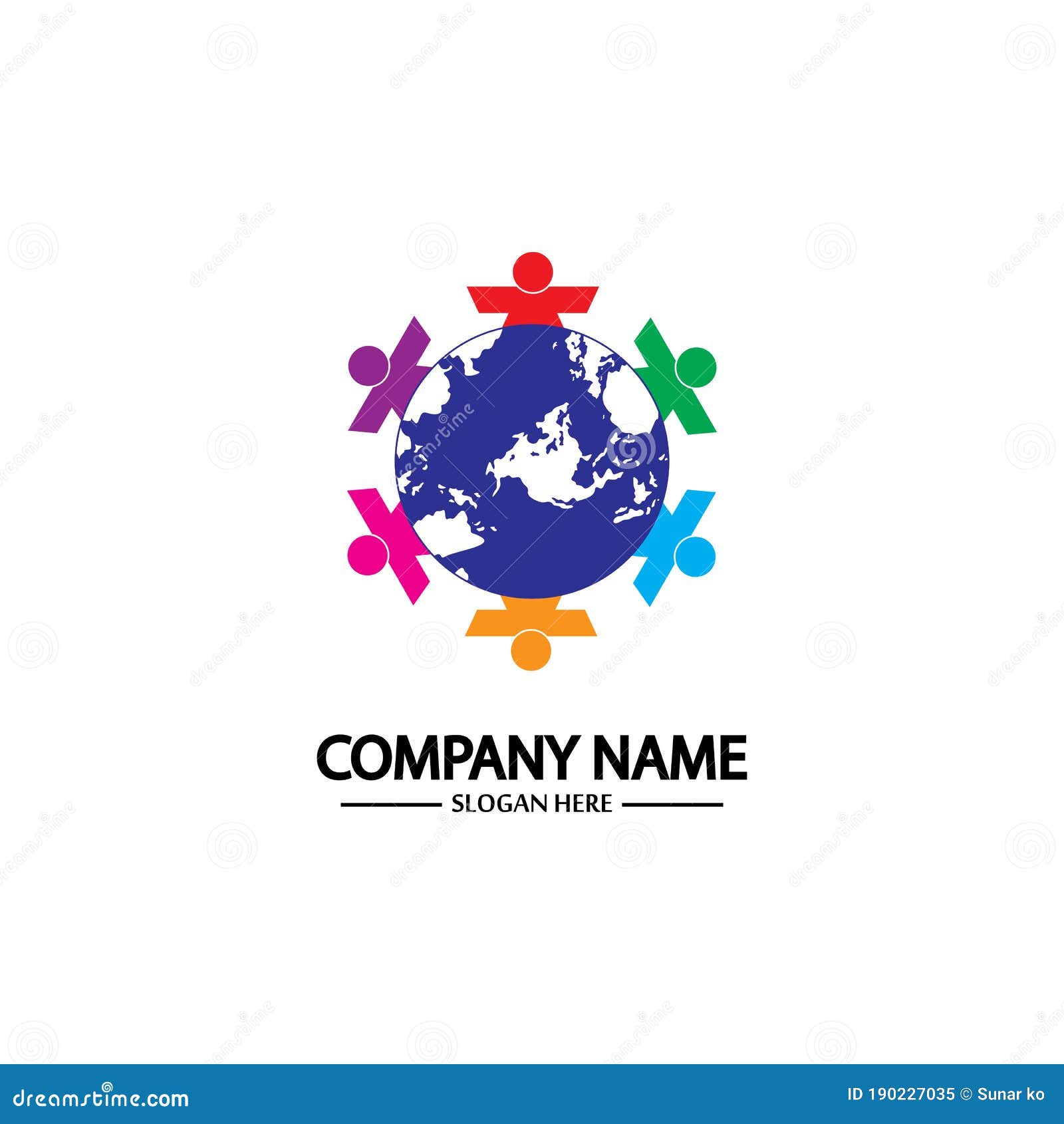 World Comunity Logo with People and Globe Illustration Design Vector ...