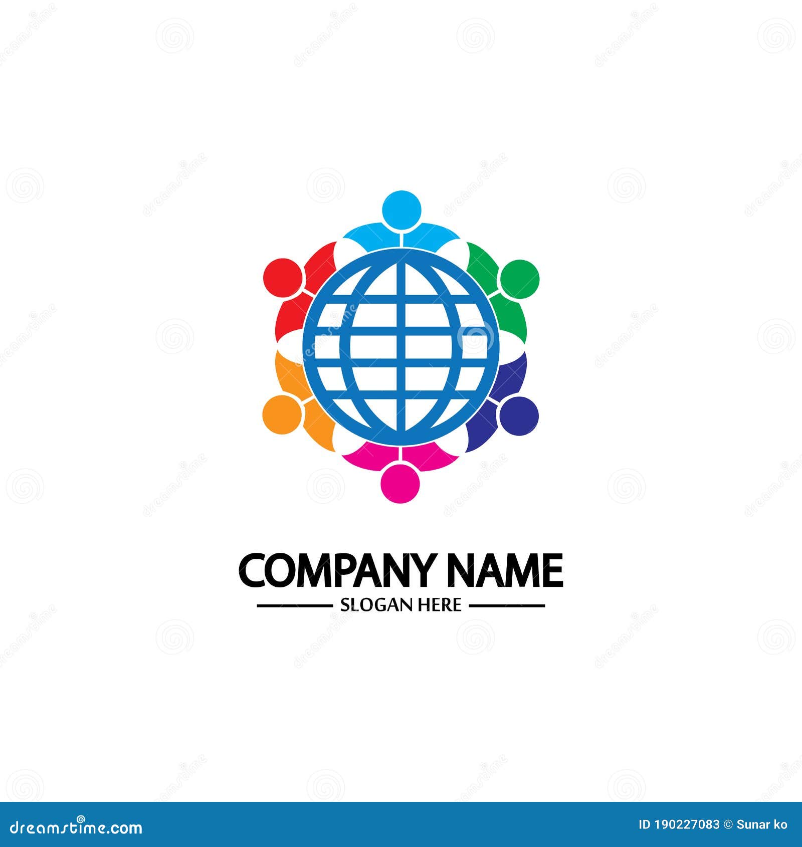 World Comunity Logo with People and Globe Illustration Design Vector ...