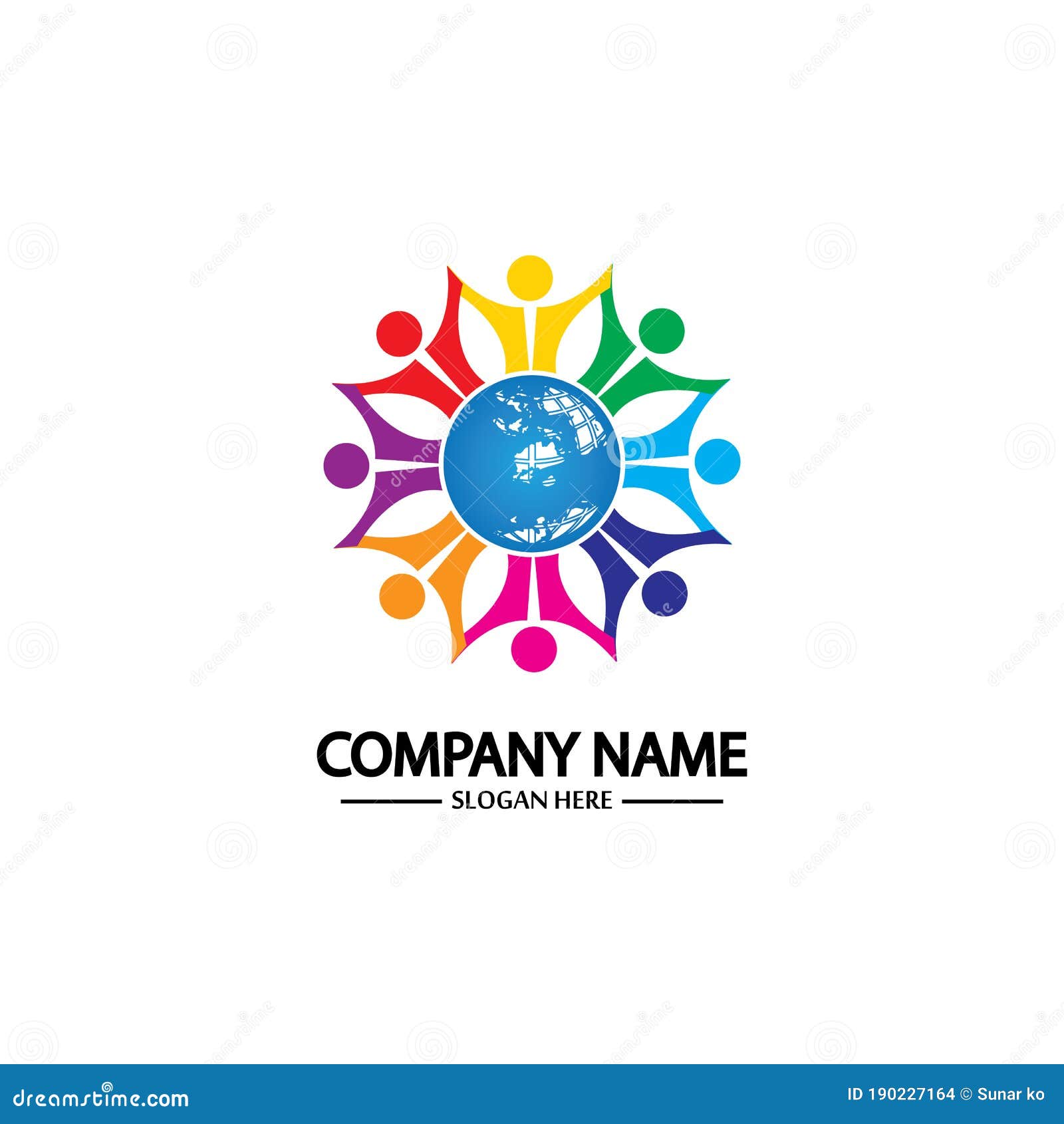 World Comunity Logo with People and Globe Illustration Design Vector ...