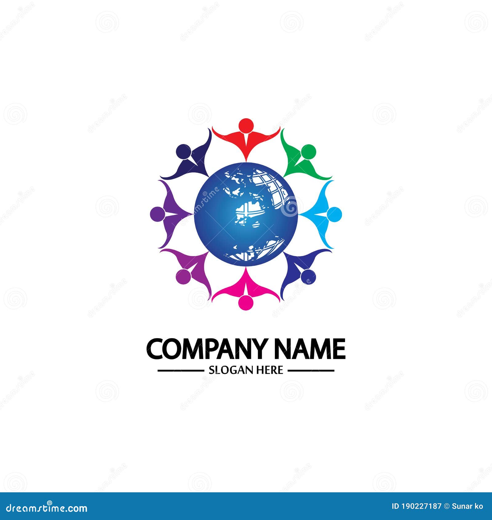 World Comunity Logo with People and Globe Illustration Design Vector ...