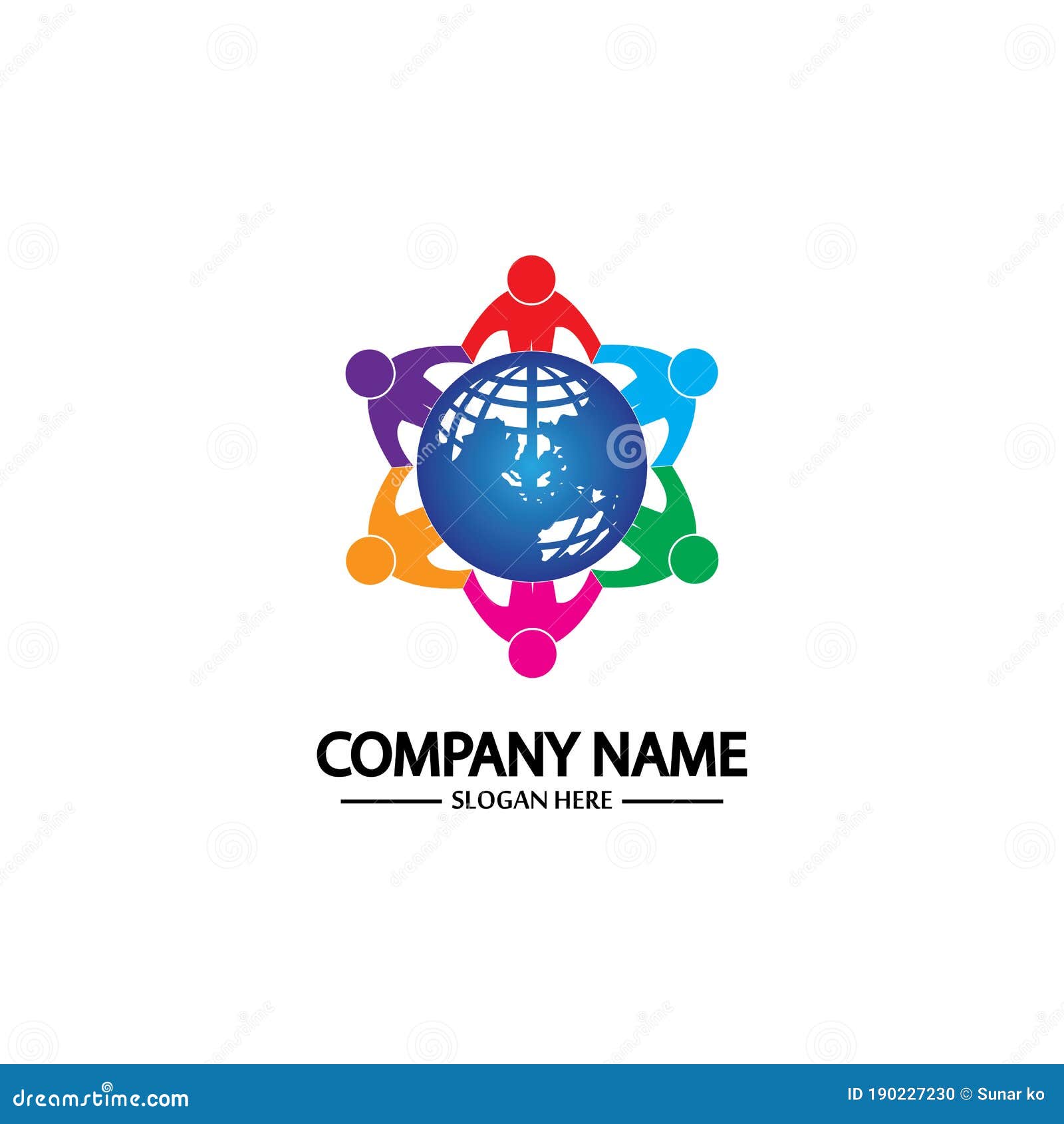 World Comunity Logo with People and Globe Illustration Design Vector ...