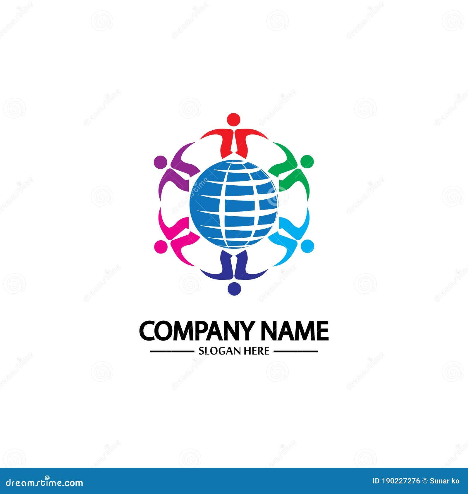 World Comunity Logo with People and Globe Illustration Design Vector ...