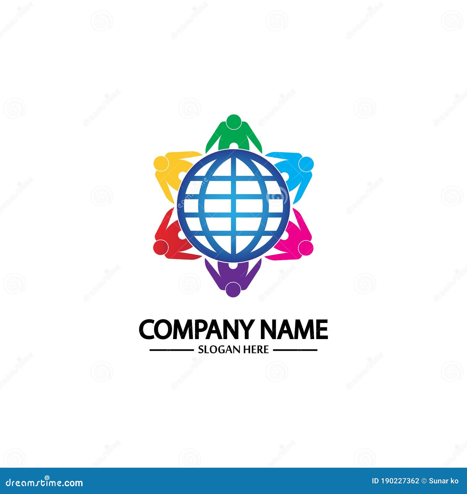 World Comunity Logo with People and Globe Illustration Design Vector ...