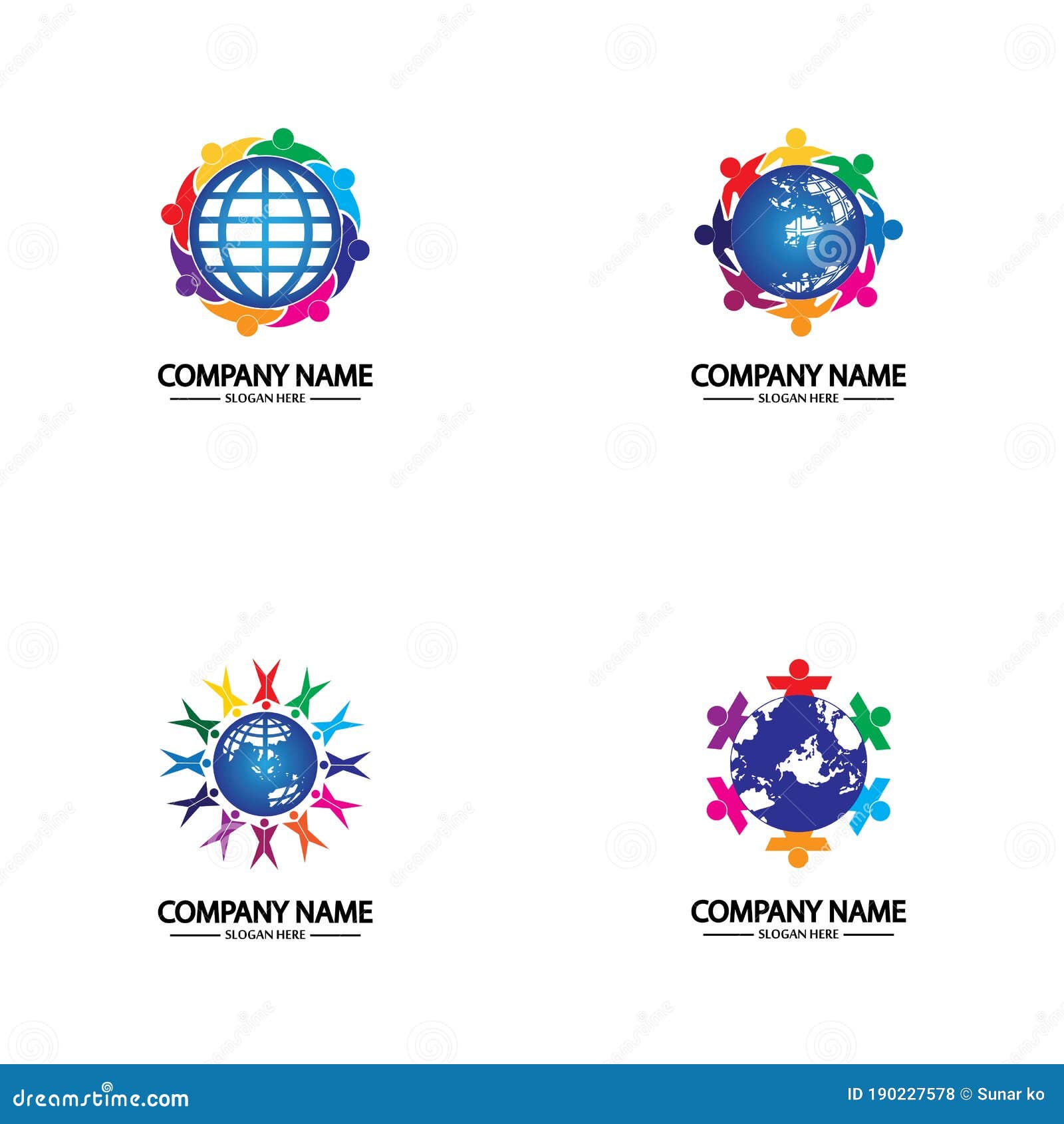 World Comunity Logo with People and Globe Illustration Design Vector ...