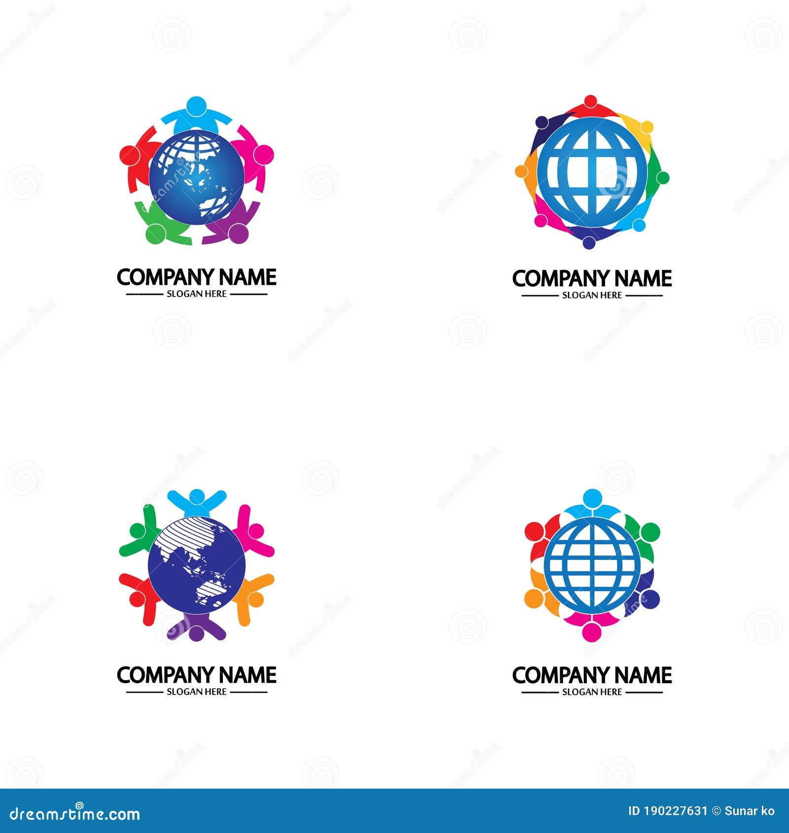 World Comunity Logo with People and Globe Illustration Design Vector ...
