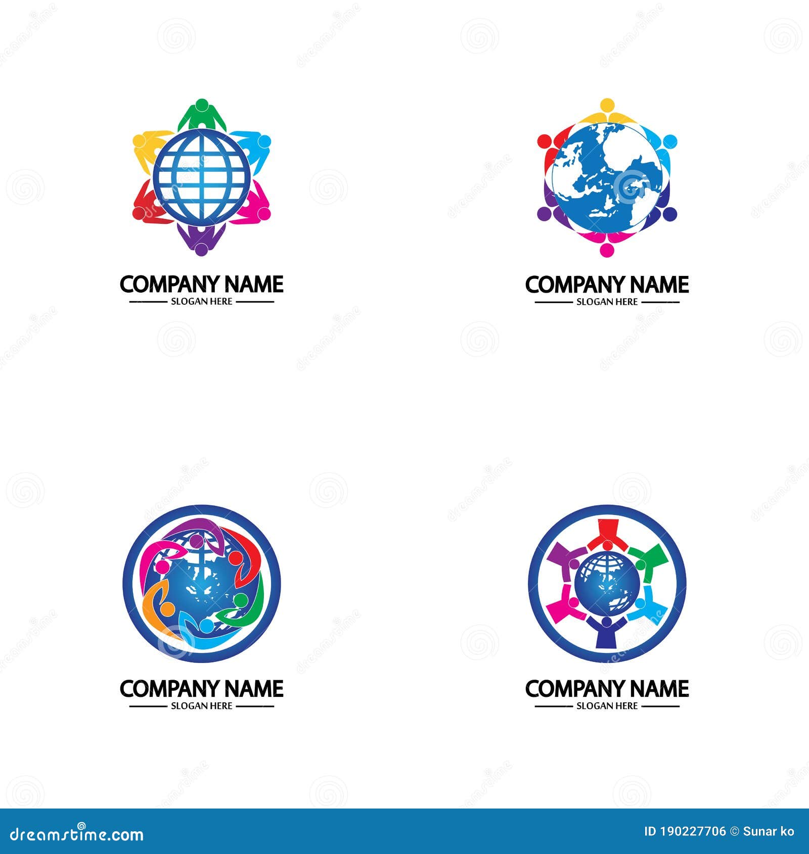 World Comunity Logo with People and Globe Illustration Design Vector ...