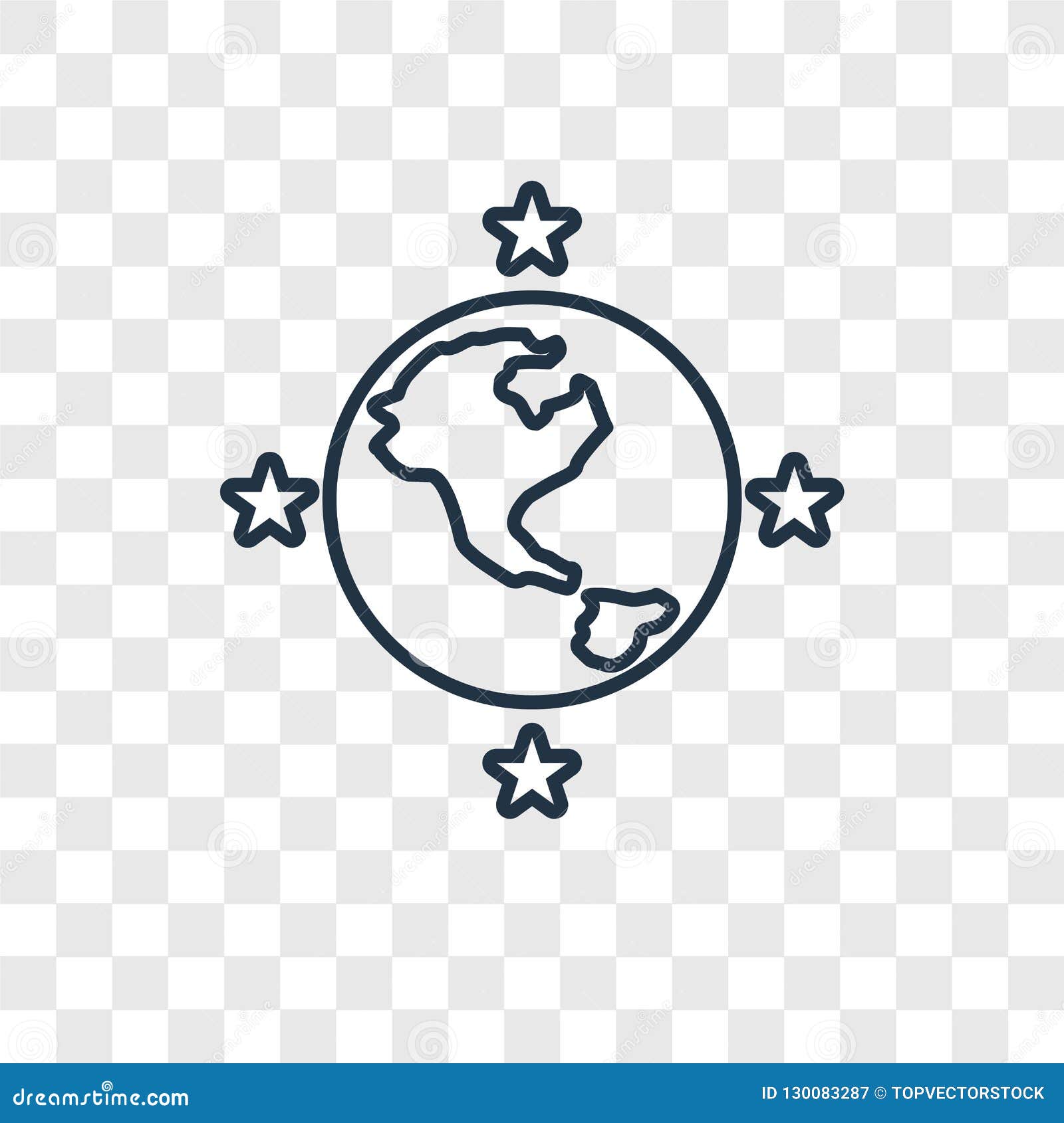 World Concept Vector Linear Icon Isolated on Transparent Background ...
