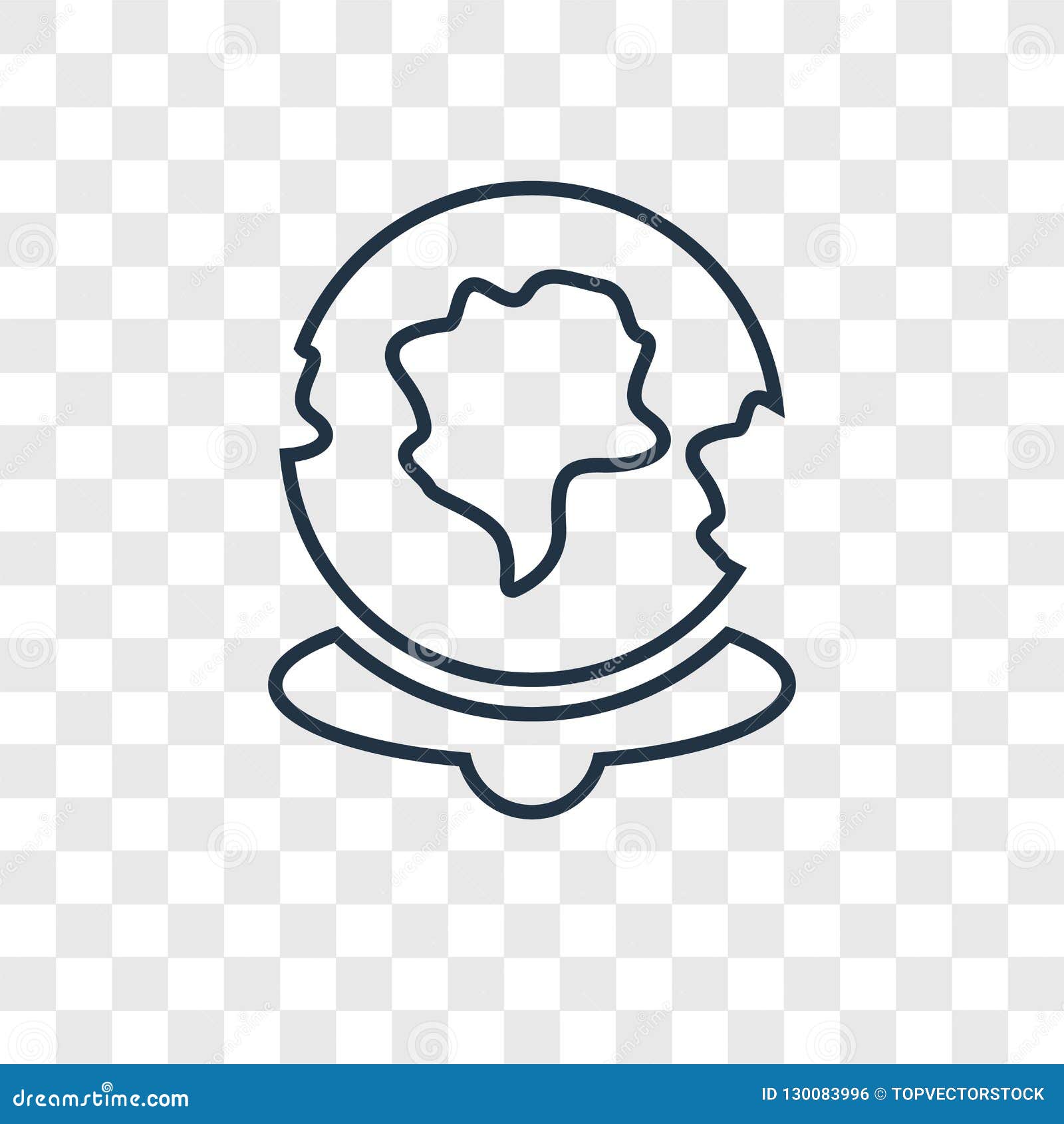 World Concept Vector Linear Icon Isolated on Transparent Background ...