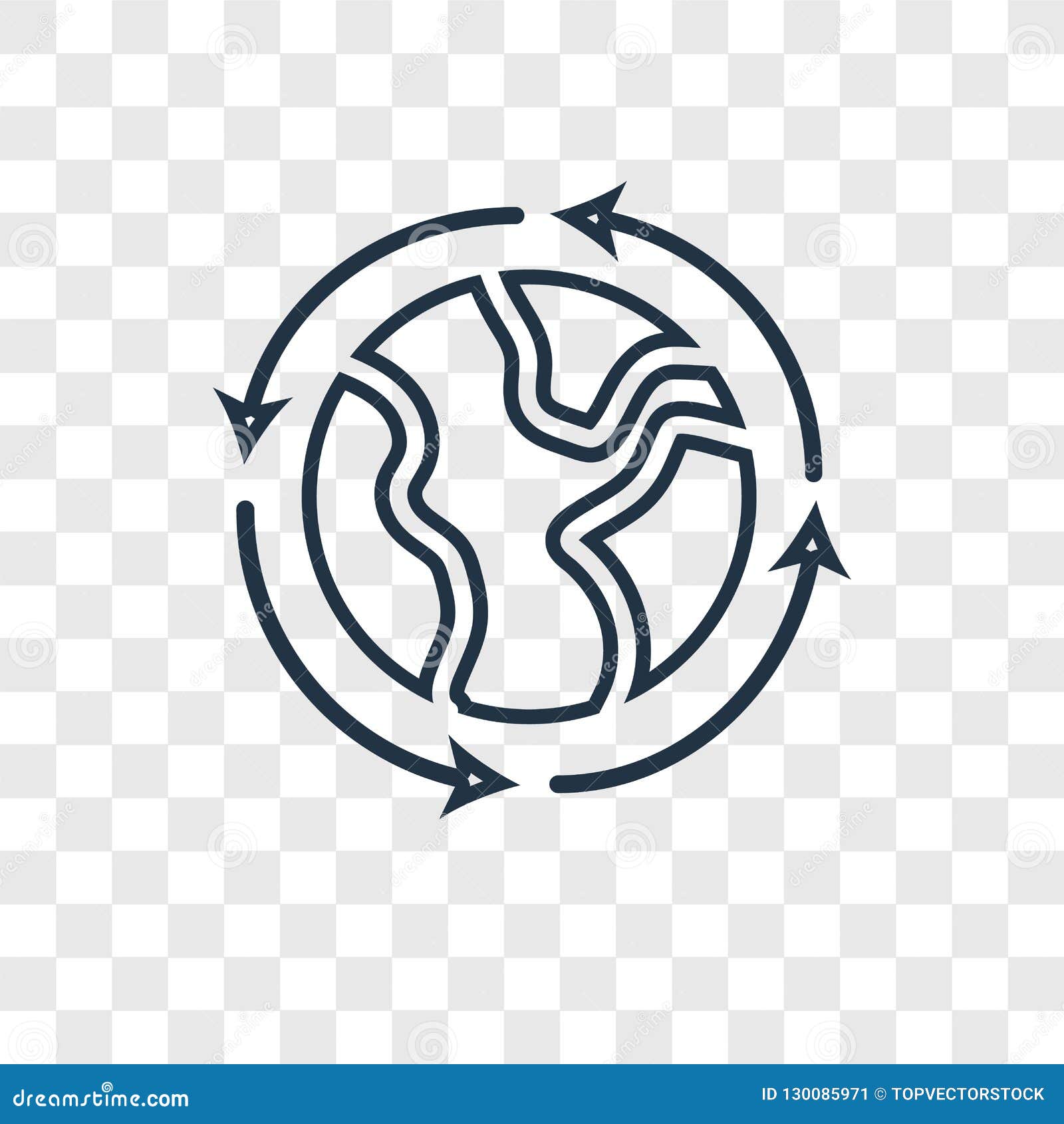 World Concept Vector Linear Icon Isolated on Transparent Background ...