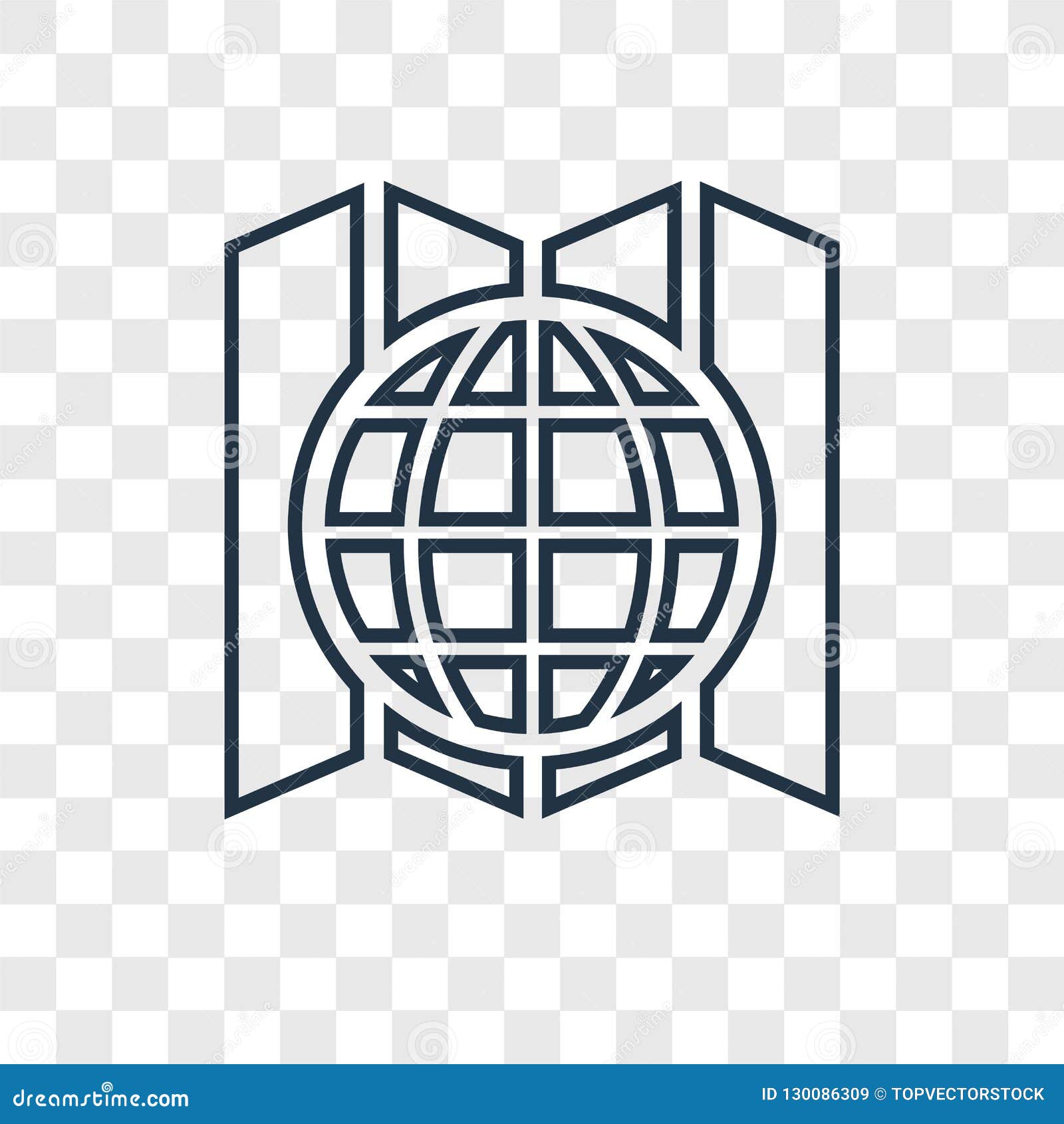 World Concept Vector Linear Icon Isolated on Transparent Background ...
