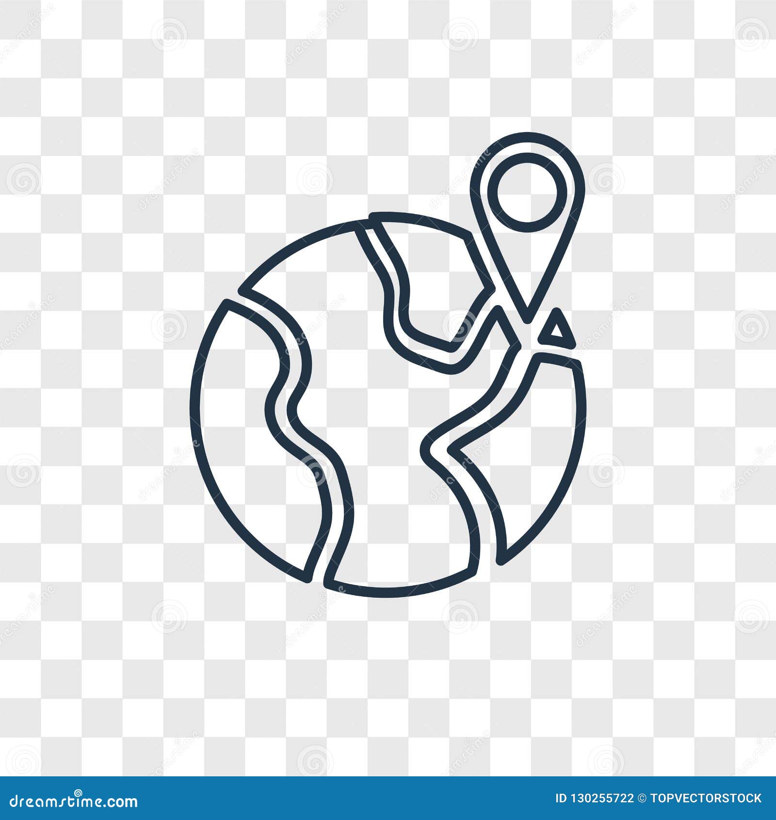 World Concept Vector Linear Icon Isolated on Transparent Background ...