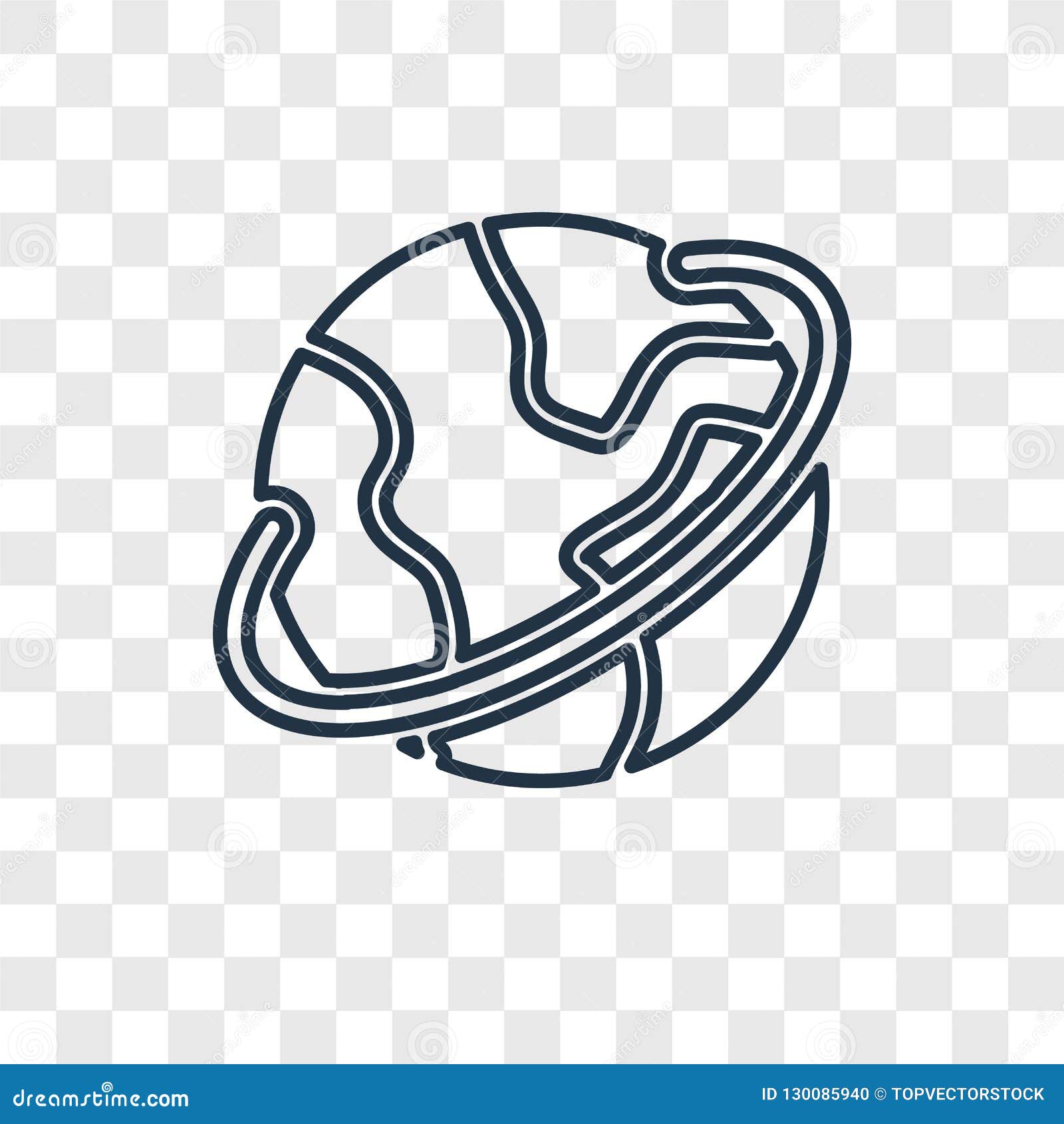 World Concept Vector Linear Icon Isolated on Transparent Background ...