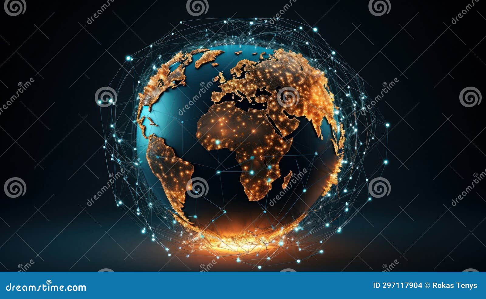 World Connected with Network. Global Networking Concept Stock Photo ...